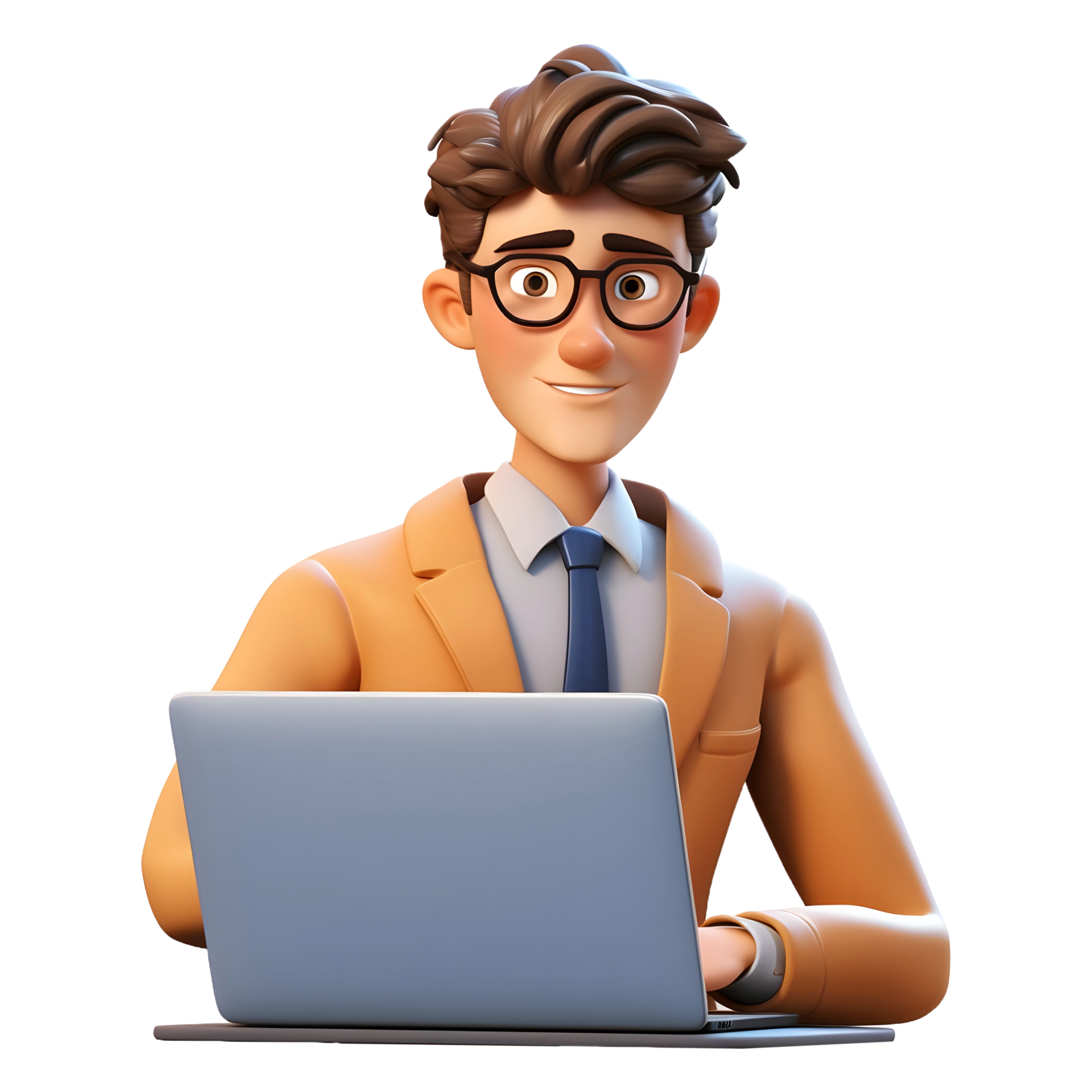 AI generated 3D Rendering of a Boy Using Laptop While Sitting on ...