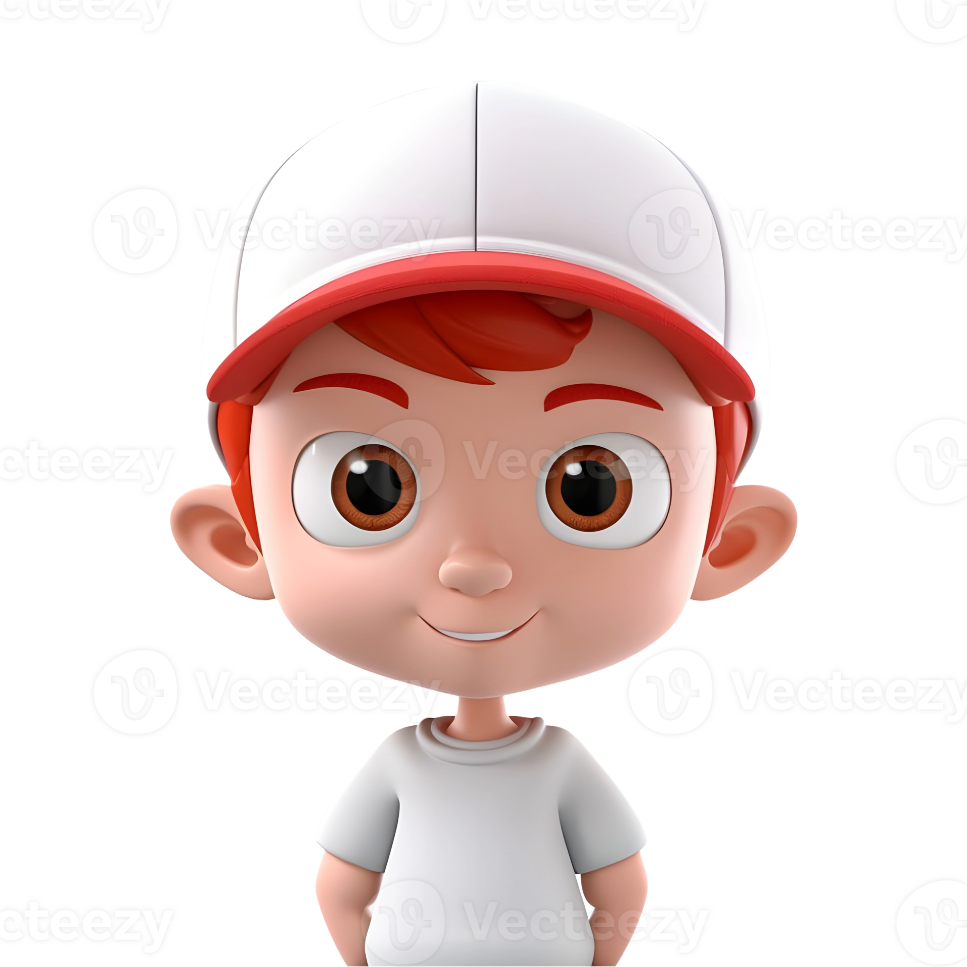 AI generated 3D Rendering of a Cartoon Boy Wearing Cap on Transparent ...