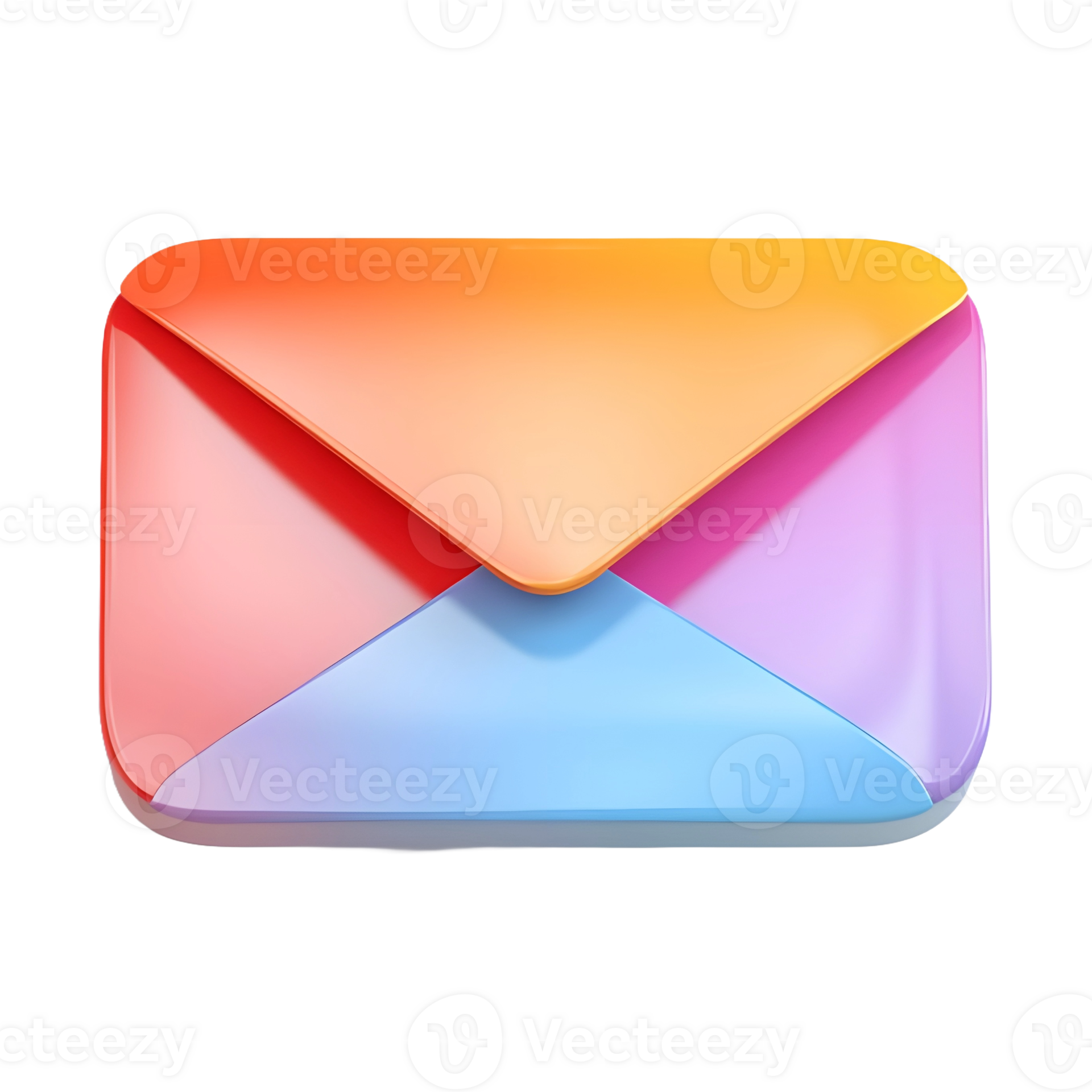 AI generated 3D Rendering of a Email Icon on Transparent Background ...