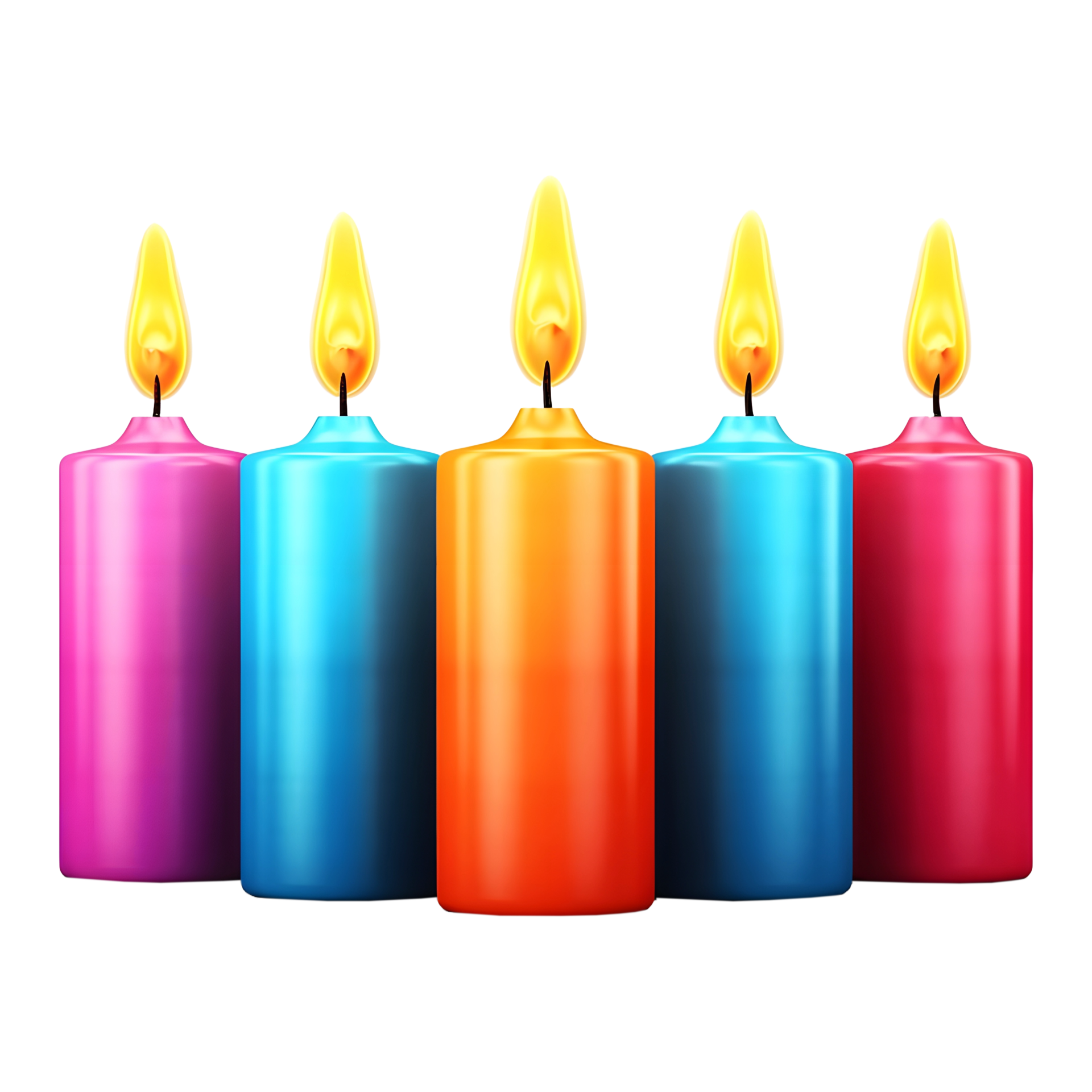 AI generated 3D Rendering of a Beautiful Colorful Candle on Transparent Background - Ai ...