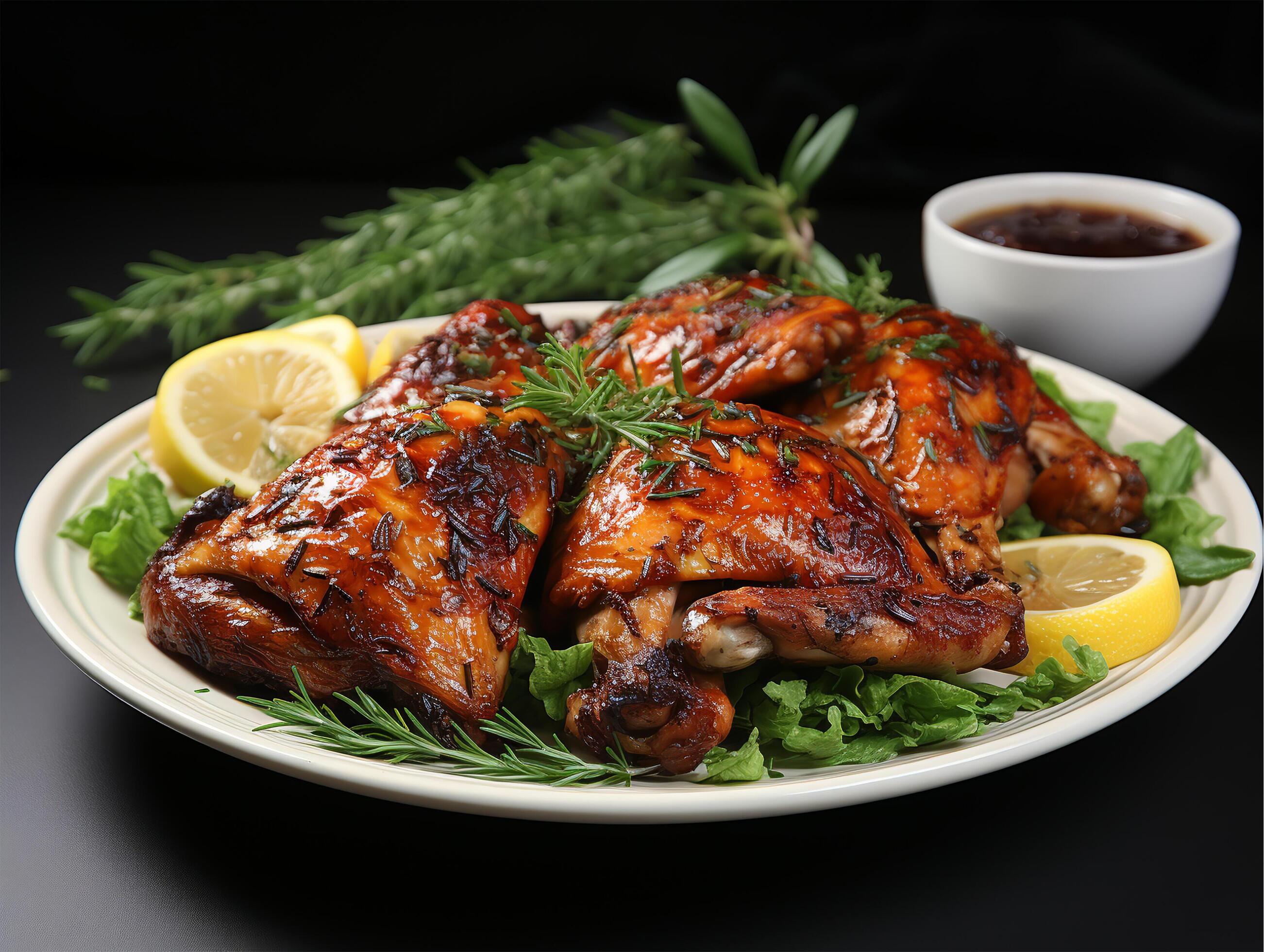 AI generated portrait of grilled chicken dish, generative ai 35576638 ...