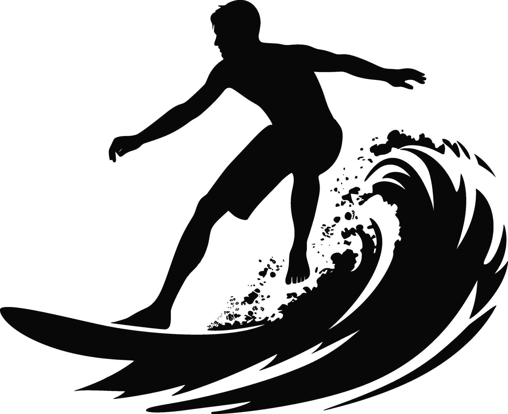 surfer on the wave vector illustration. AI generated illustration ...