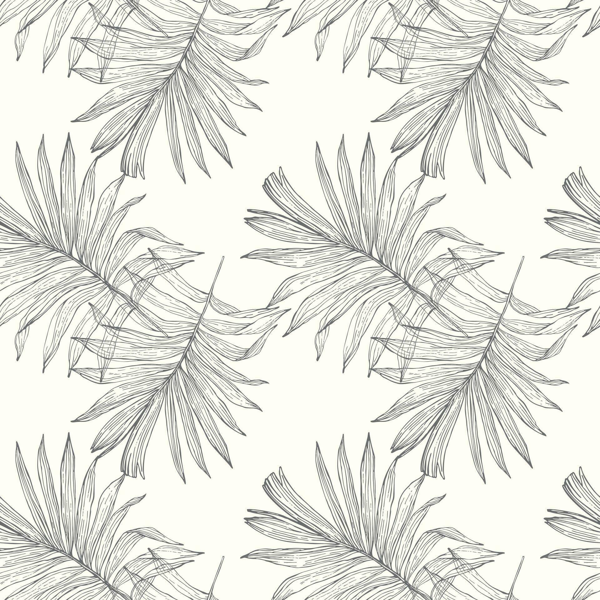 Tropical Palm Leaves Seamless Vector Illustration Pattern Background