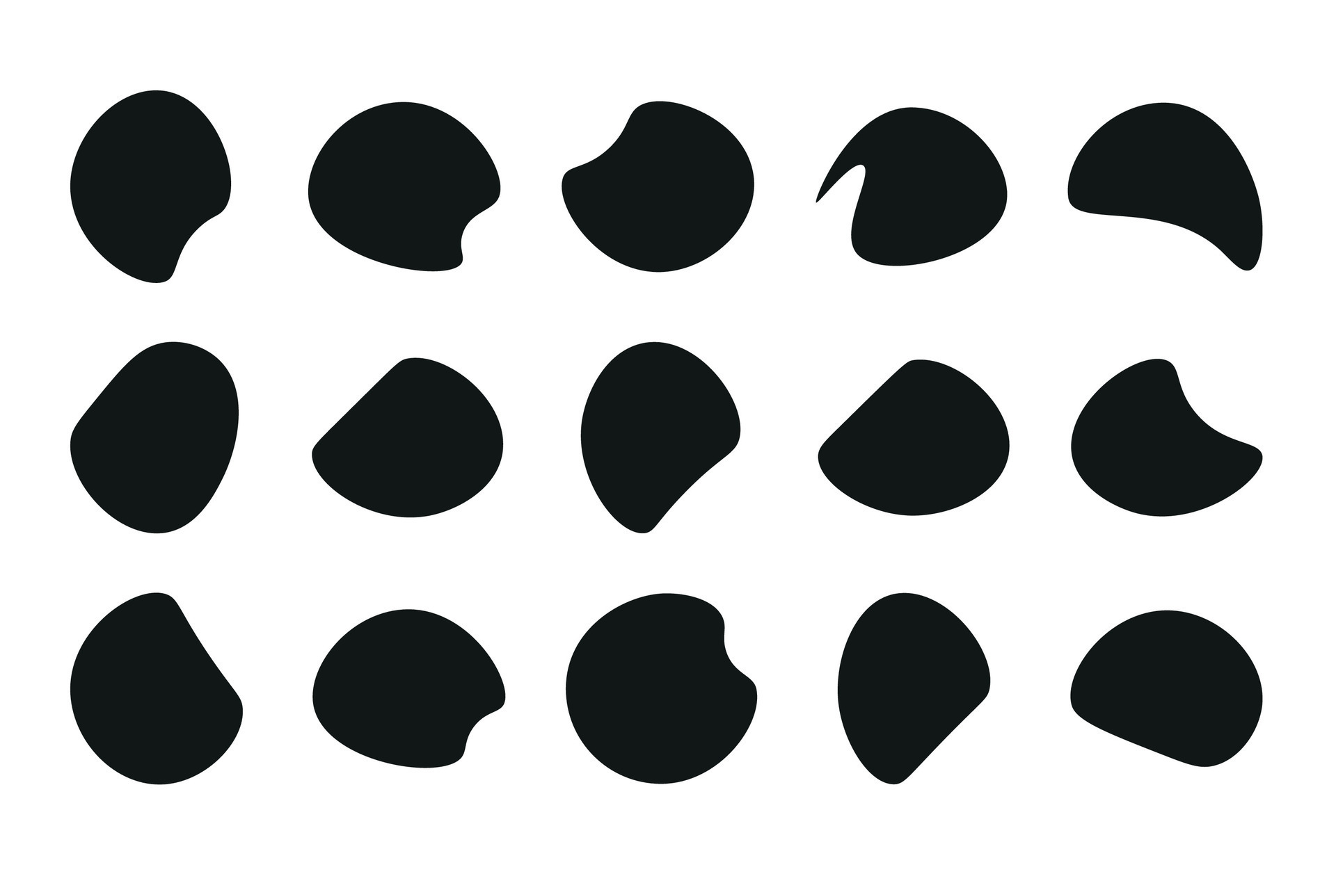 Random Blob Shapes Organic Blobs Set Rounded Abstract Organic Shape