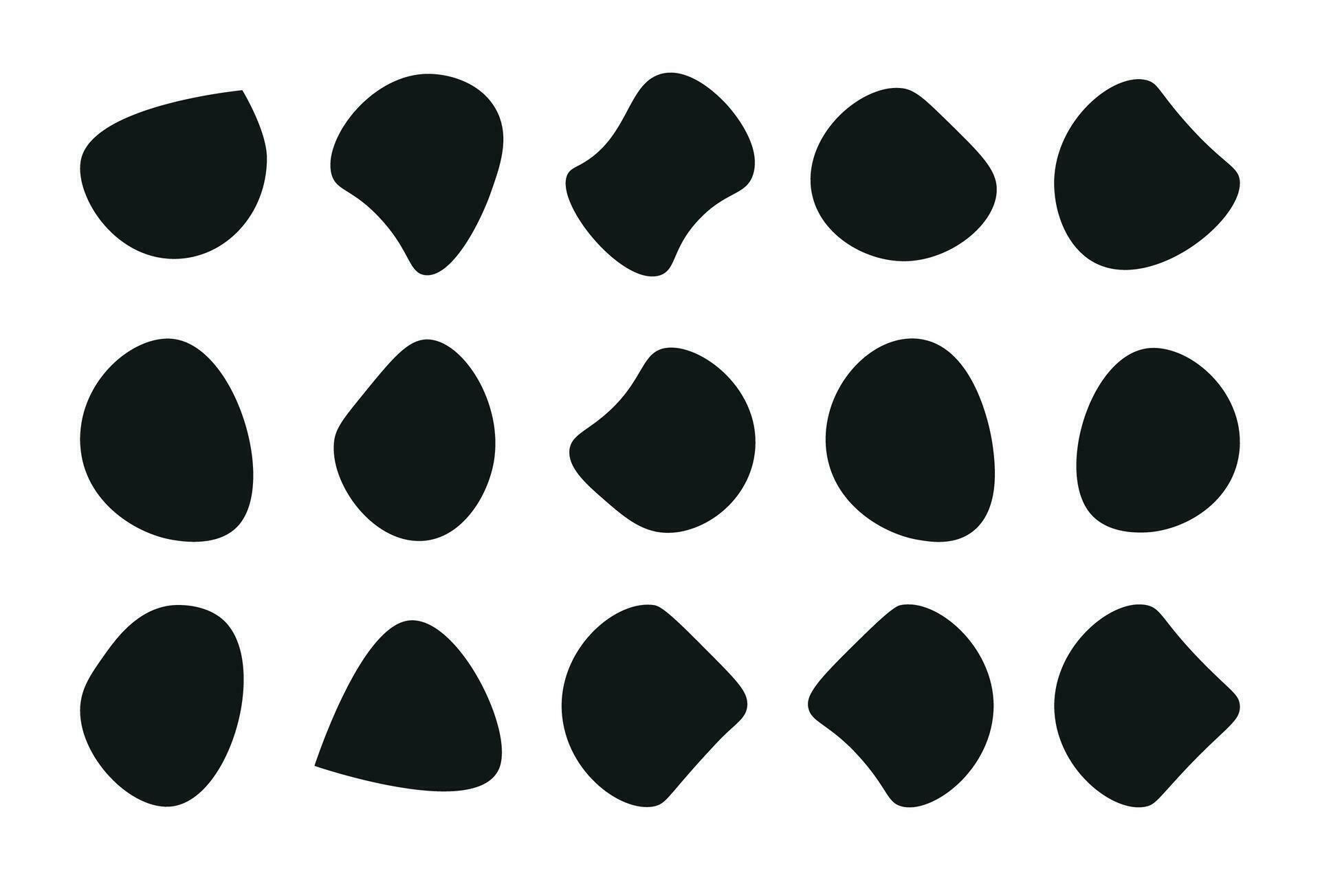 Random blob shapes. Organic blobs set. Rounded abstract organic shape collection. Random shapes ...