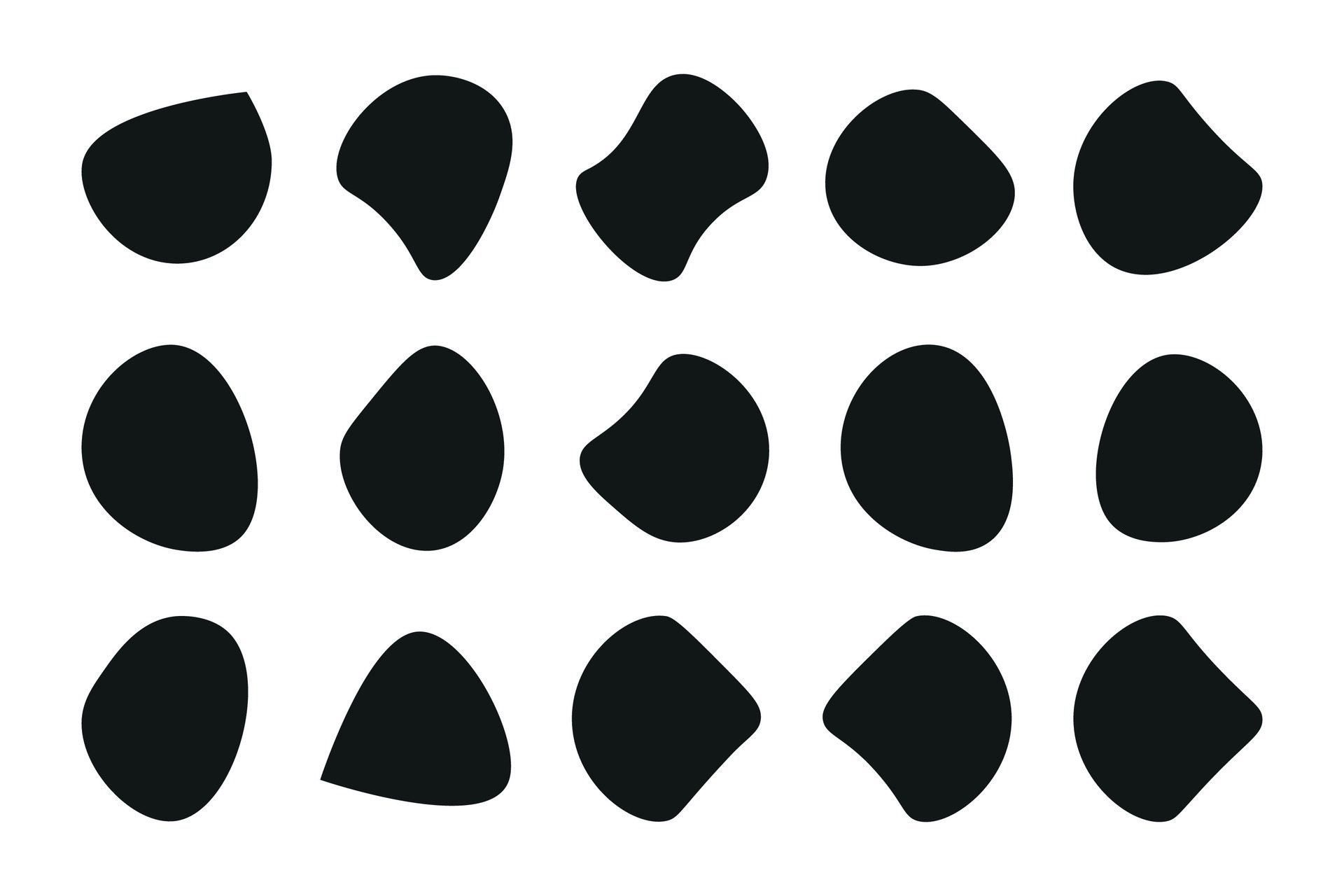 Random blob shapes. Organic blobs set. Rounded abstract organic shape ...
