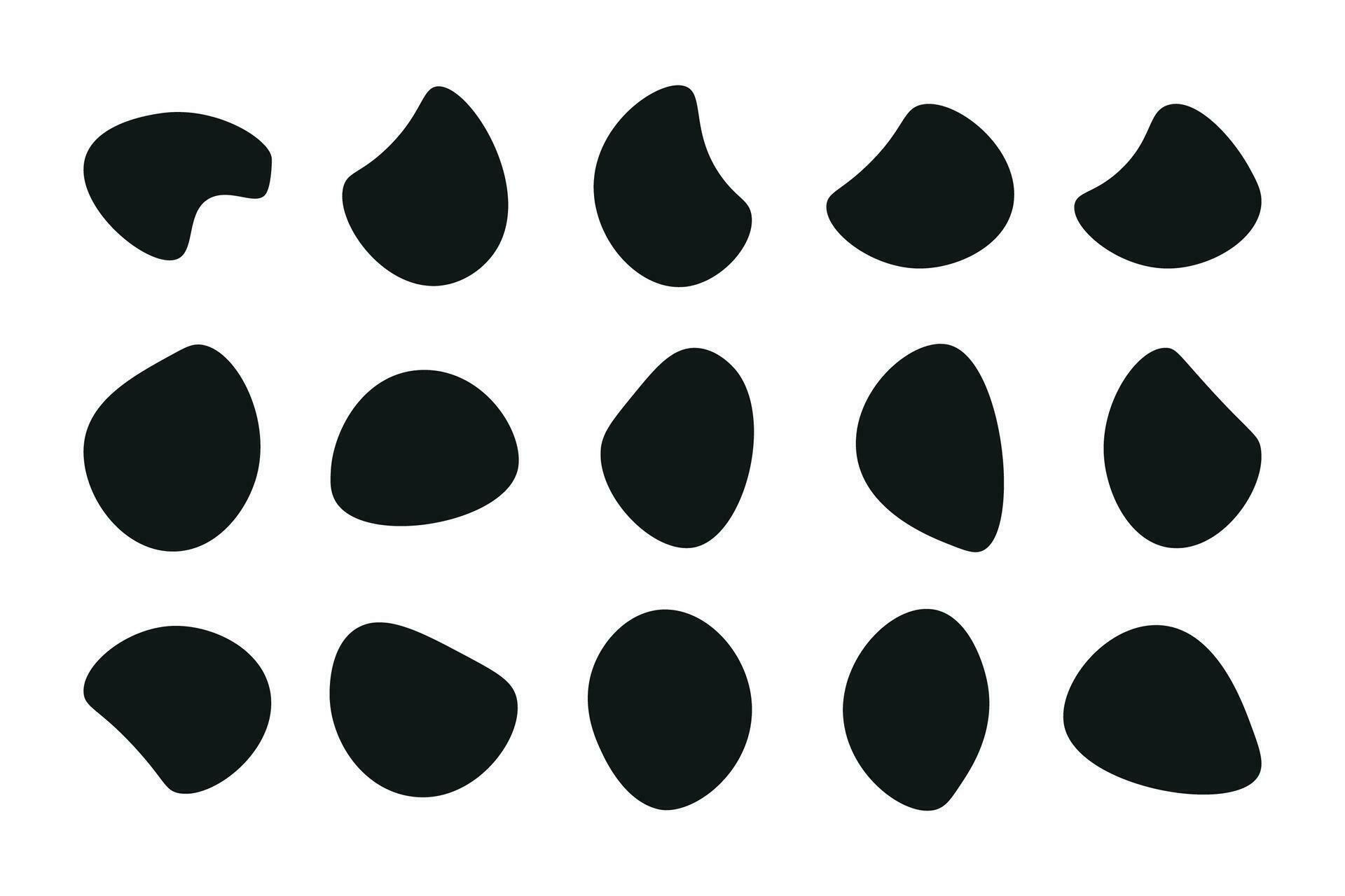 Random blob shapes. Organic blobs set. Rounded abstract organic shape collection. Random shapes ...