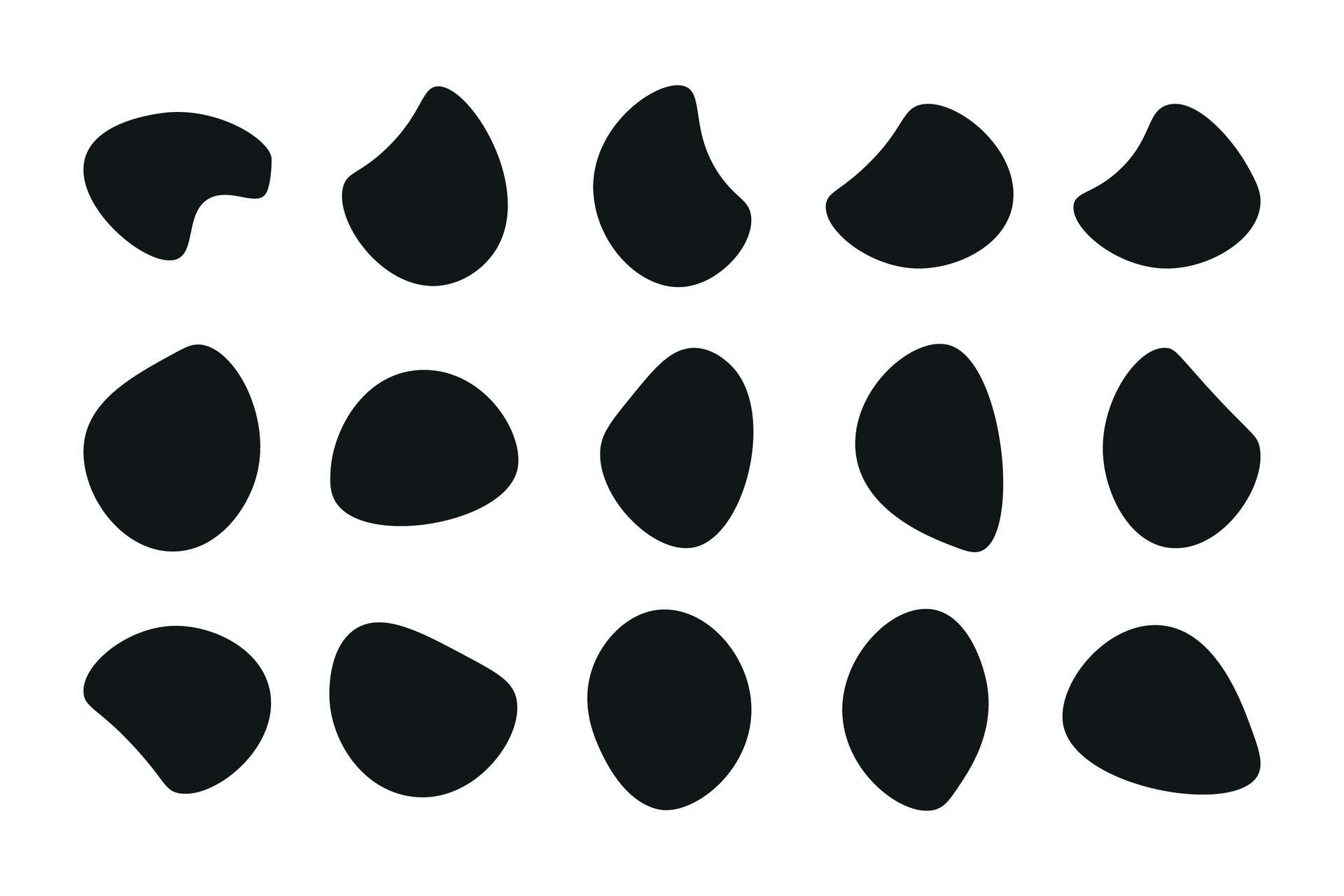 Random Blob Shapes Organic Blobs Set Rounded Abstract Organic Shape Collection Random Shapes