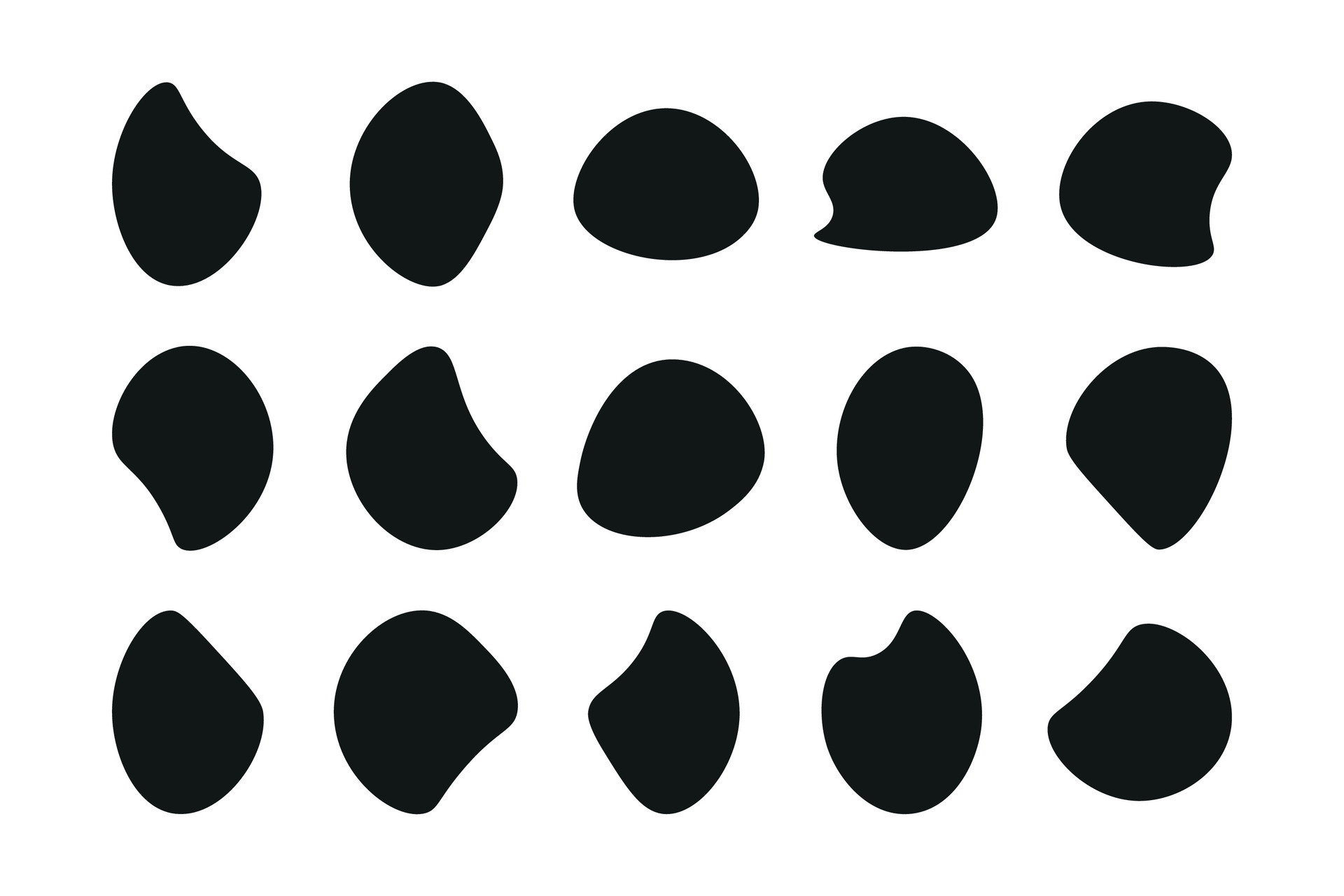 Random blob shapes. Organic blobs set. Rounded abstract organic shape ...
