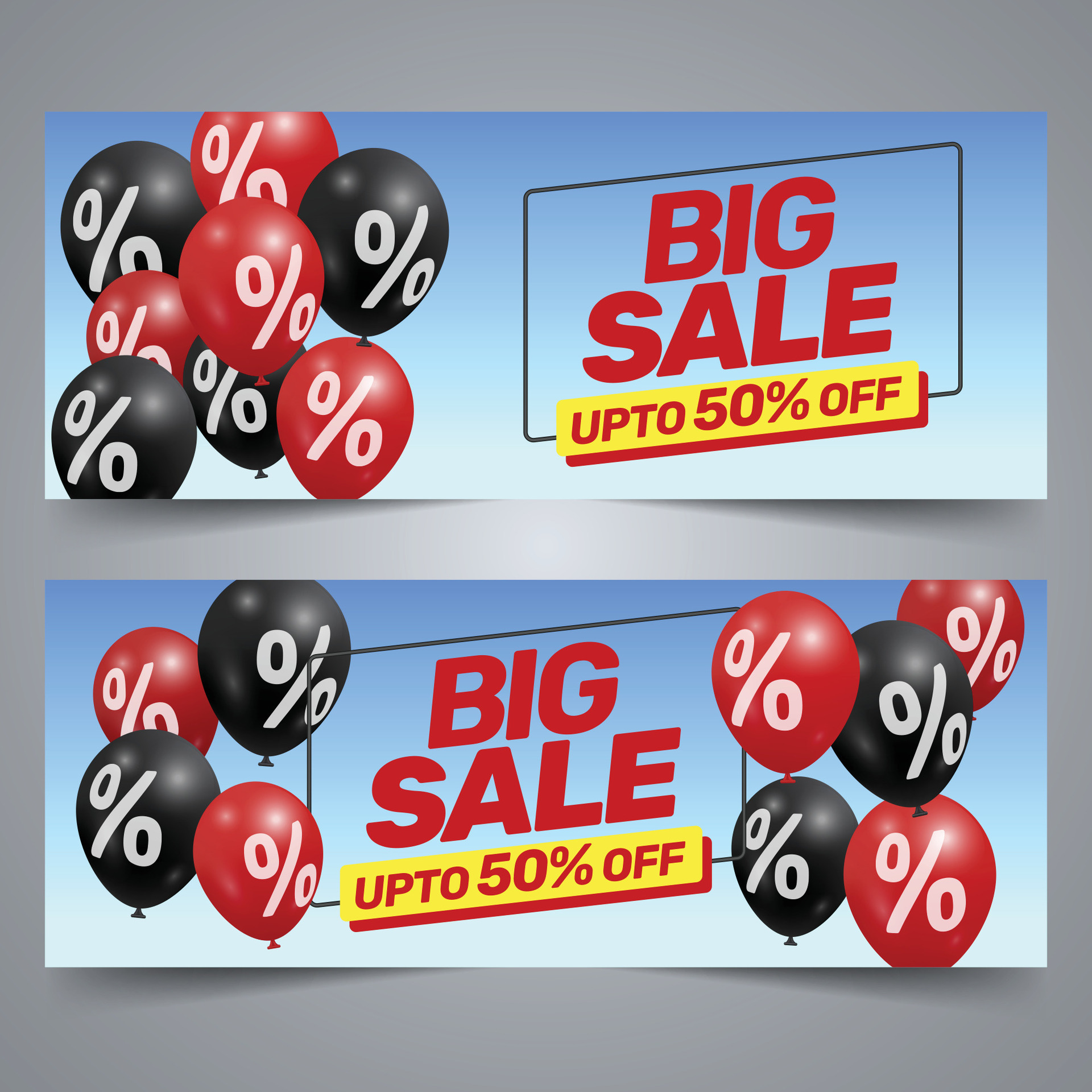 Big Sale Banner with Colorful Realistic balloons 35587427 Vector Art at Vecteezy
