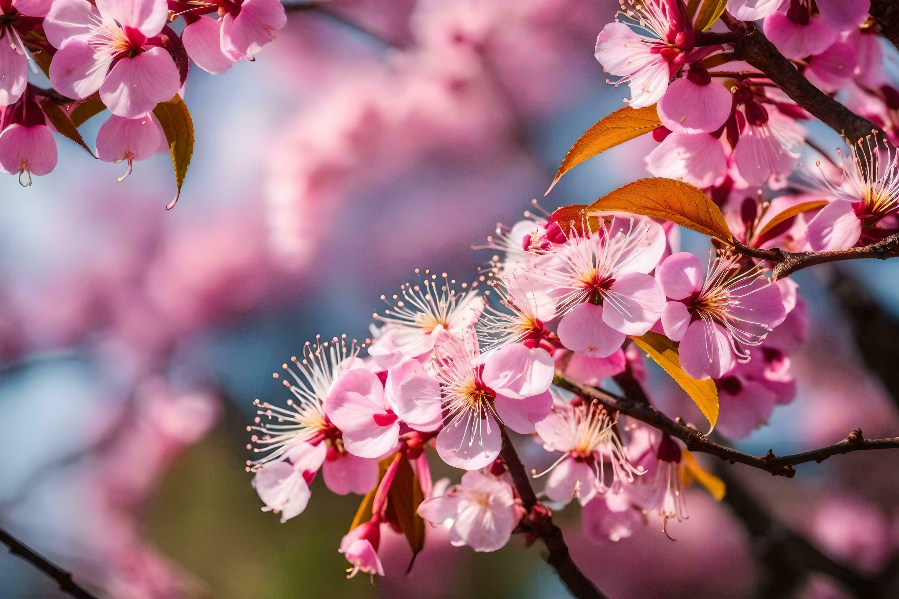 AI generated pink cherry blossoms on a tree. AI-Generated 35587528 ...