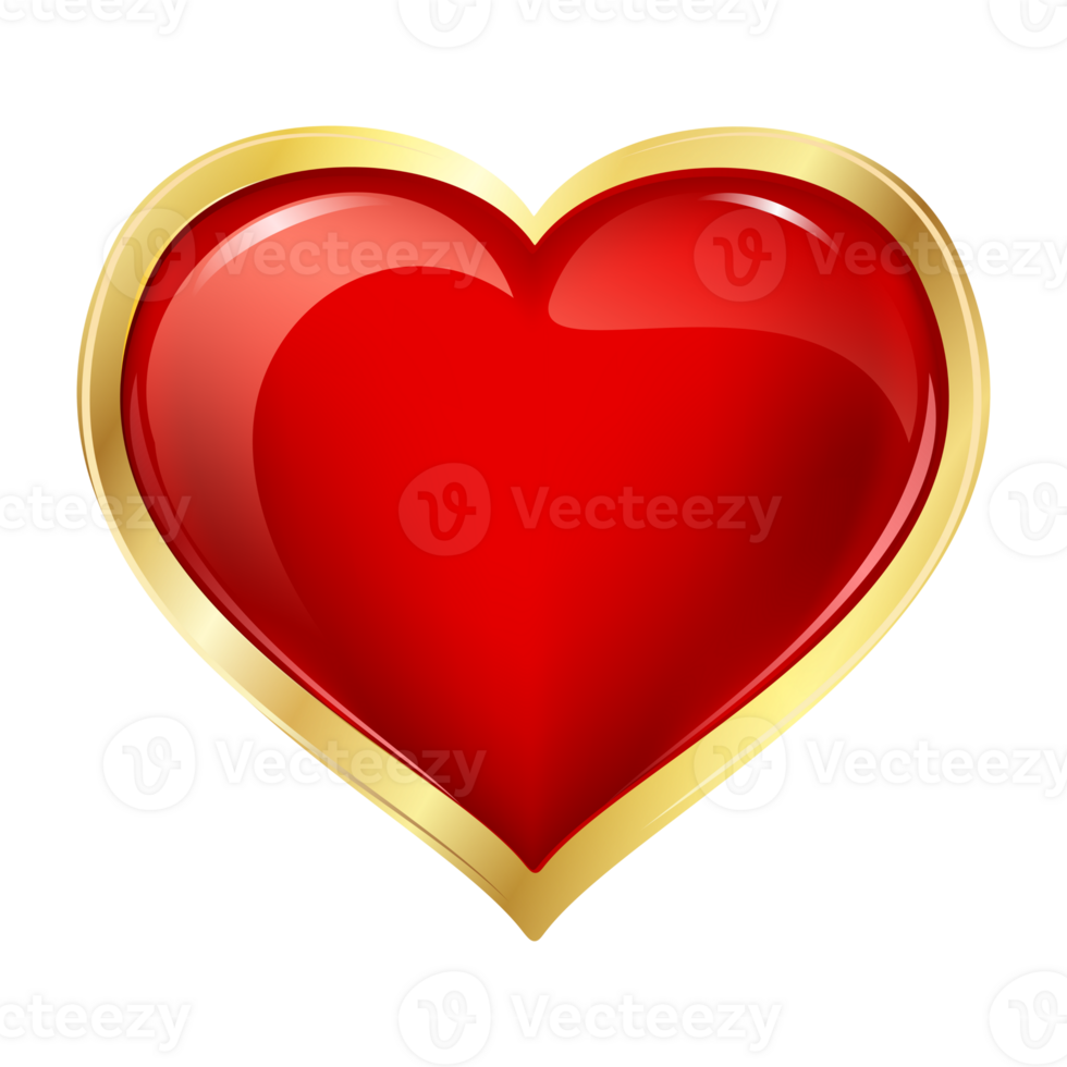 Red And Gold Heart 35589407 Png