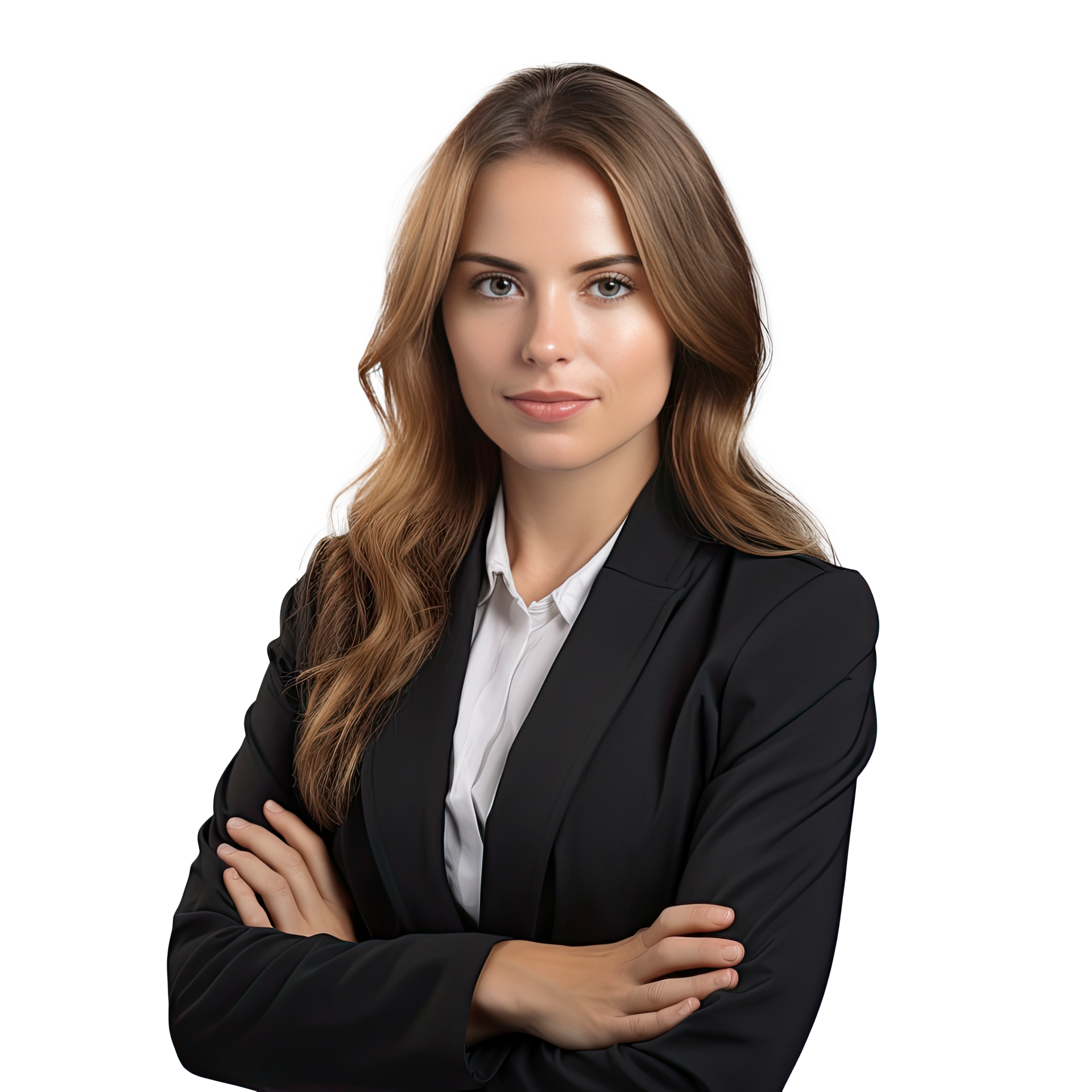 AI generated Business woman portrait isolated on a transparent ...