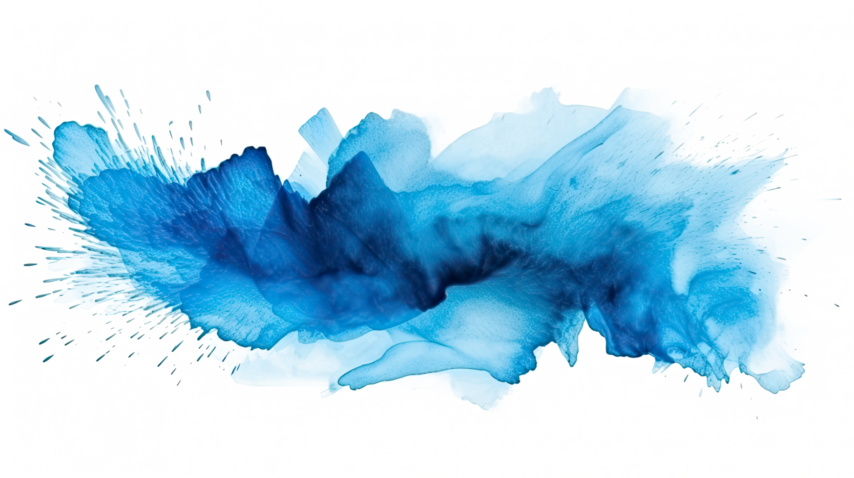 AI generated Vibrant Blue Watercolor Brush Strokes Isolated on ...