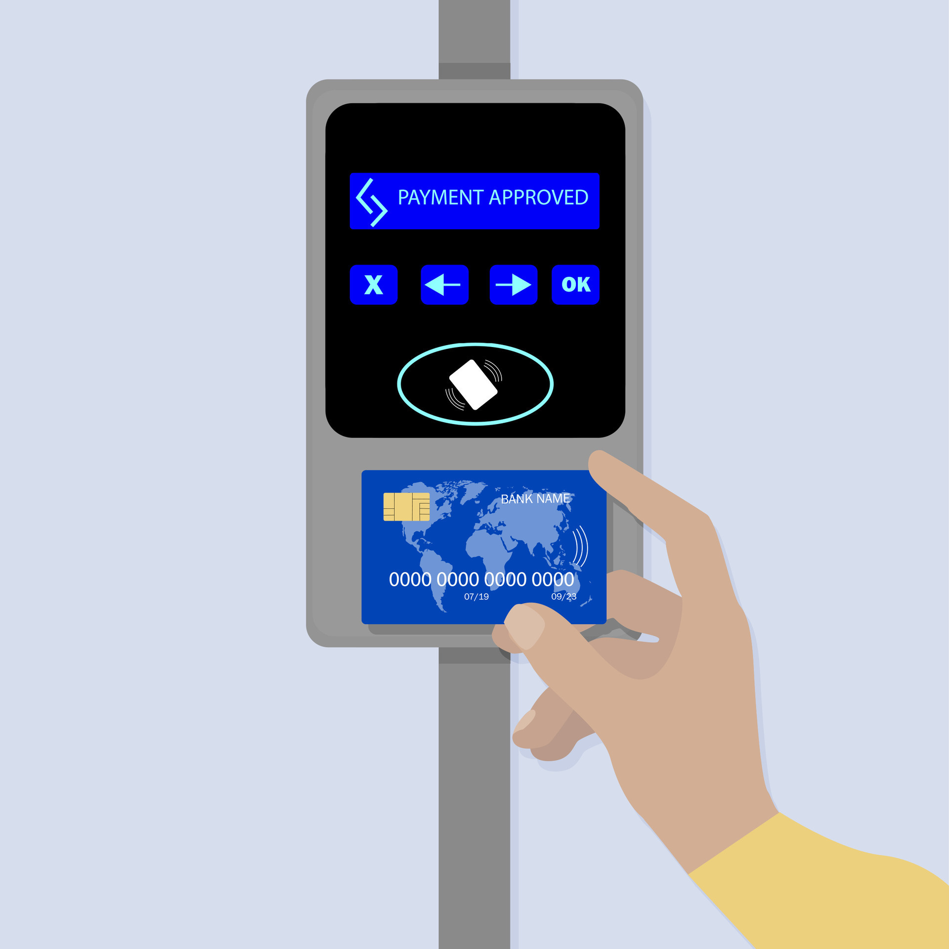 Transaction credit card wireless, payment digital, pay pass. Vector nfc ... Transaction credit card wireless, payment digital, pay pass. Vector nfc ...