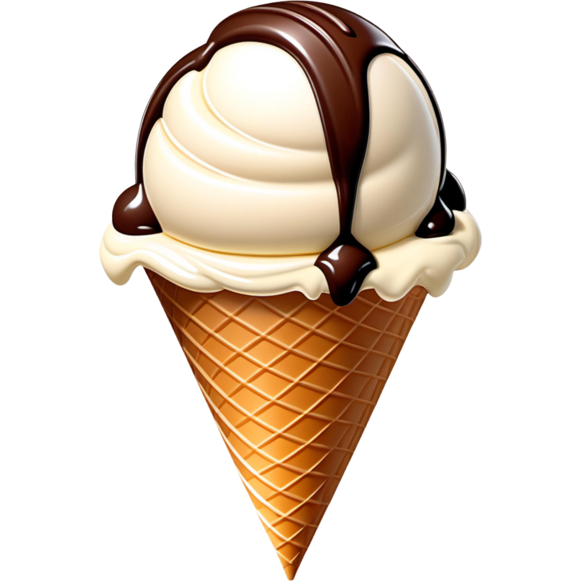 Ai Generated Chocolate Vanilla Ice Cream Cone Ai Generative 35593270 Png