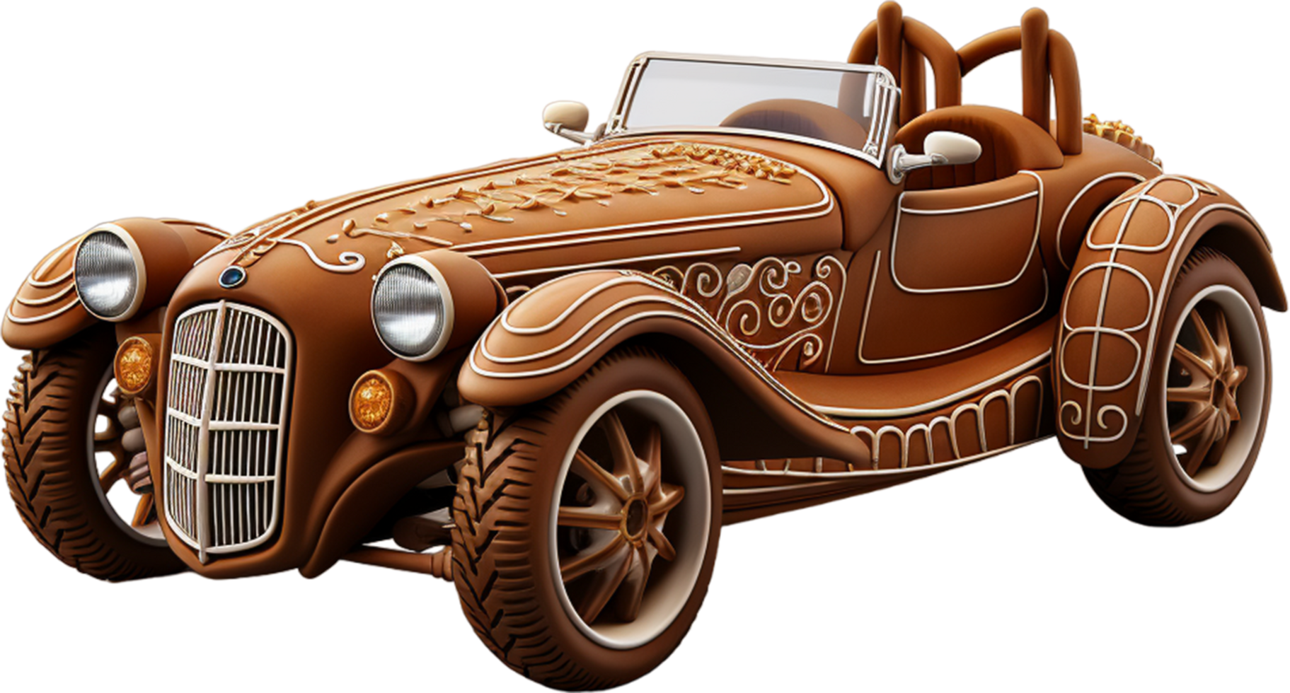 Ai Generated Cute Gingerbread Roadster 35594289 Png