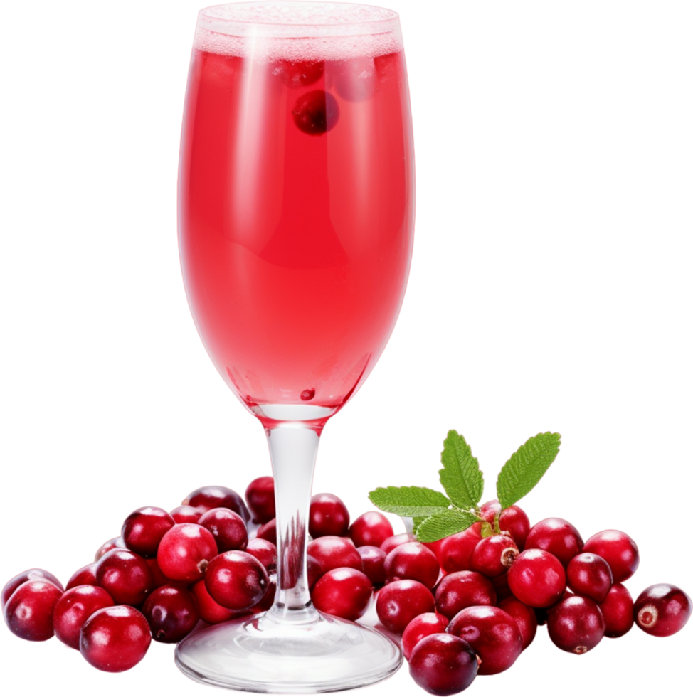 Ai Generated Cranberry Juice With Fresh Cranberries 35594290 Png
