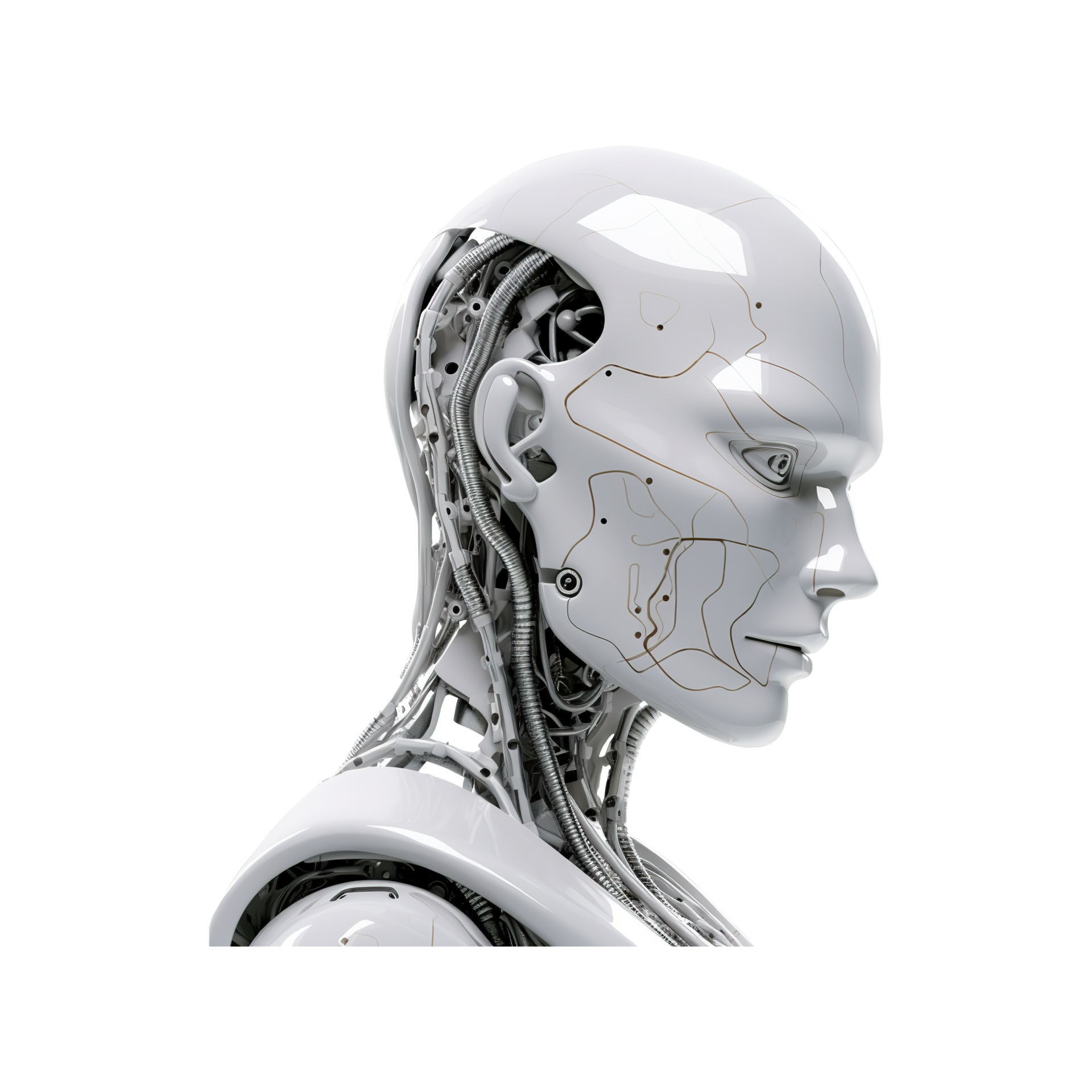 AI generated White Robot face. Artificial intelligence concept 35594920 PNG