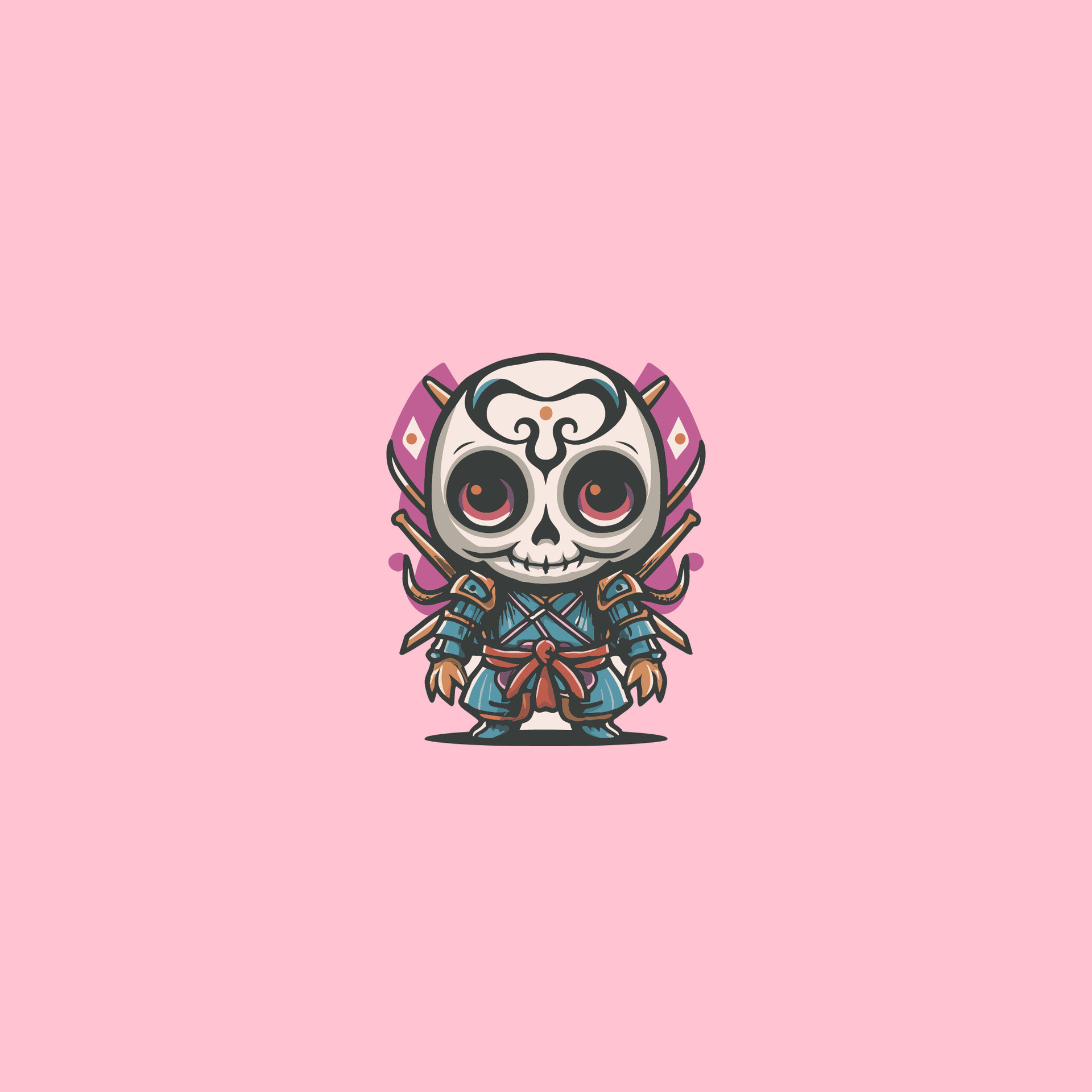 Skull With Crossed Swords Vector Illustration In Cartoon Style For