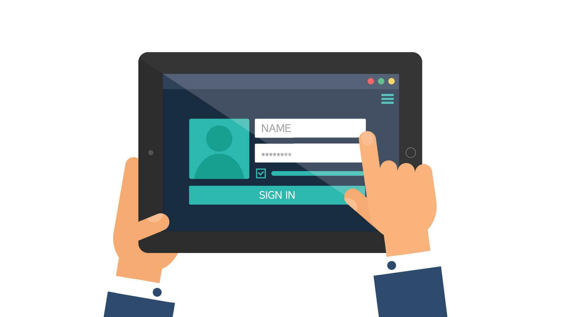 Authorization Web Page Entering Login And Password 35607826 Vector Art