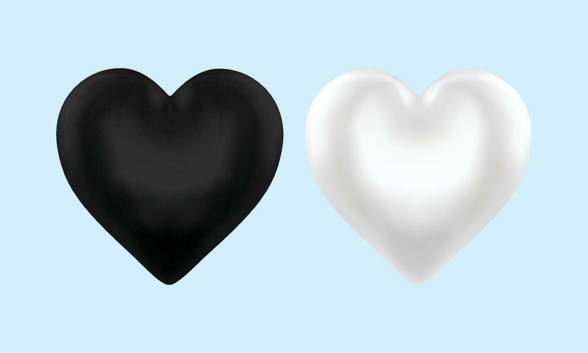 Vector realistic 3d black and white heart illustration 35620653 Vector ... Vector realistic 3d black and white heart illustration 35620653 Vector ...