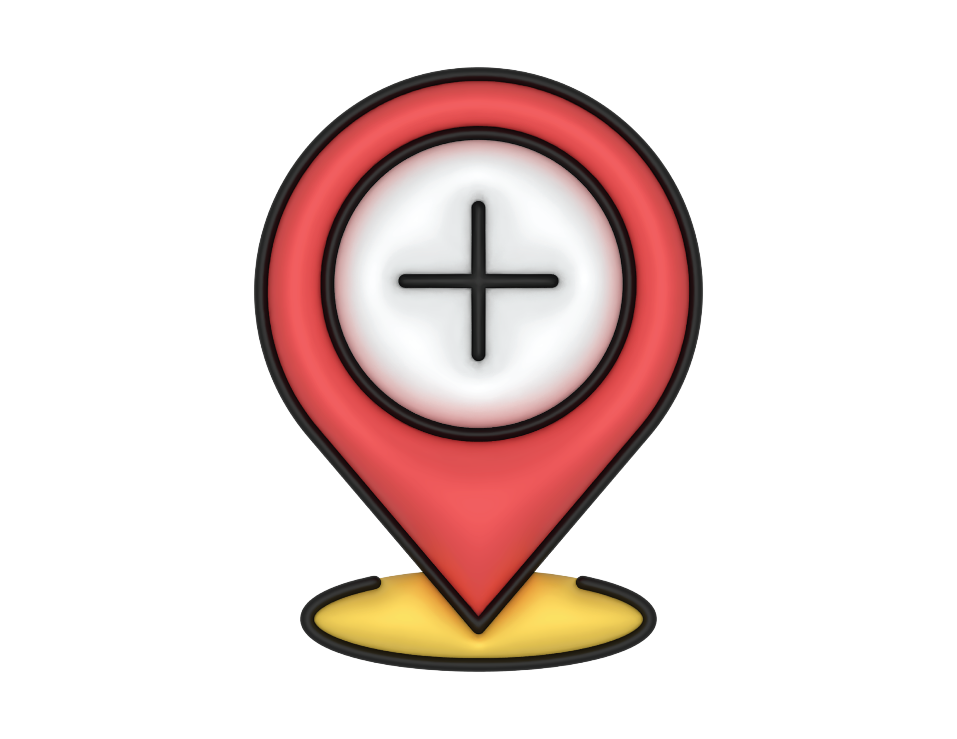 3d Location Placeholder And Red Hospital Sign on a transparent ... 3d Location Placeholder And Red Hospital Sign on a transparent ...