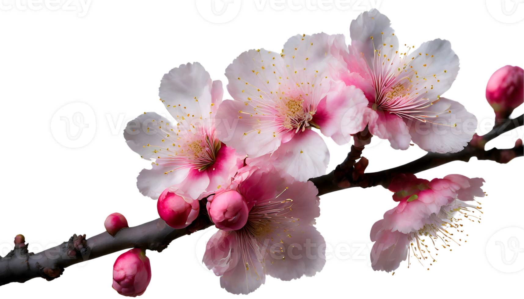 AI generated Plum blossoms on branch. 35621919 PNG