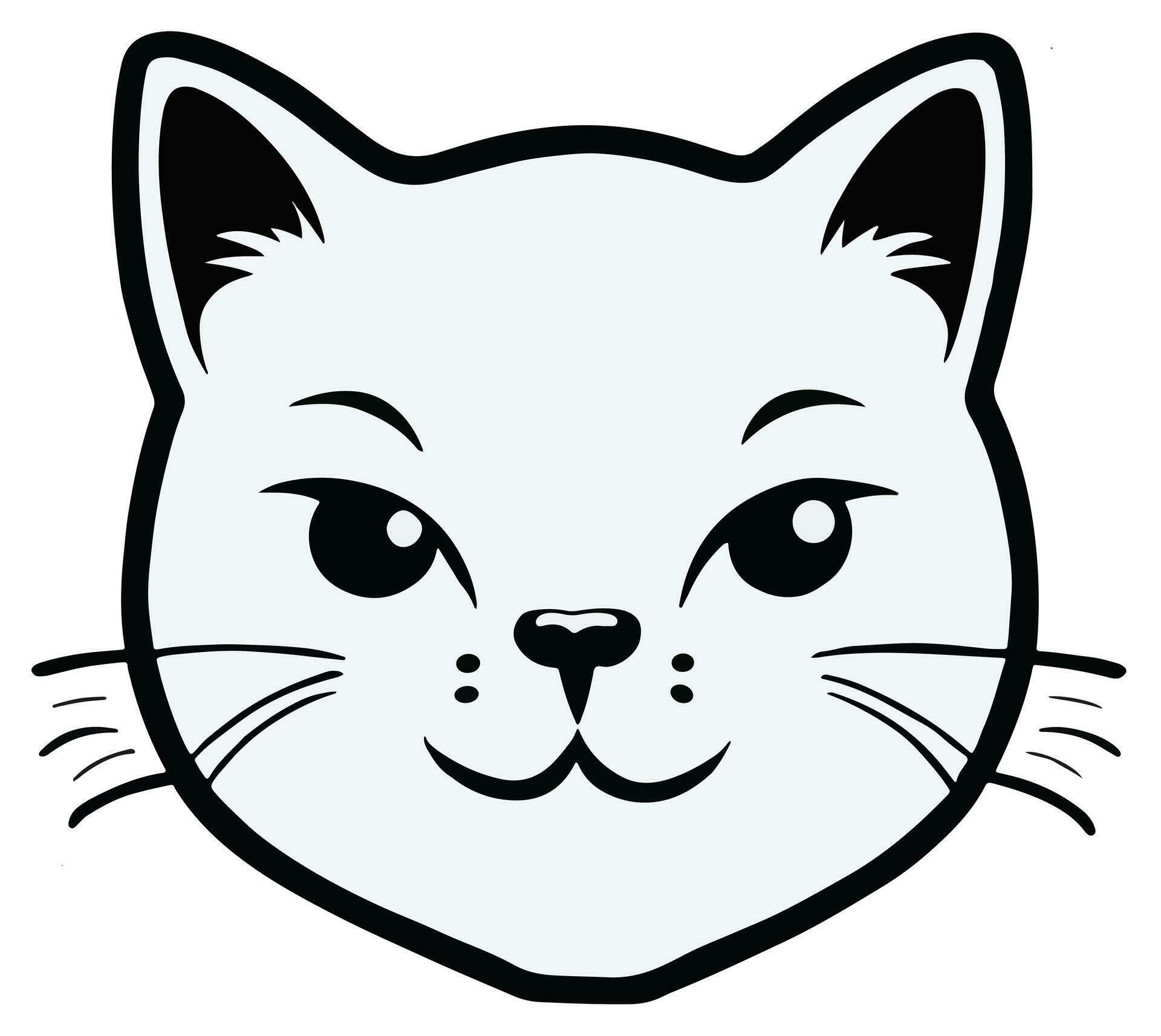 Cute cat face 35622355 Vector Art at Vecteezy