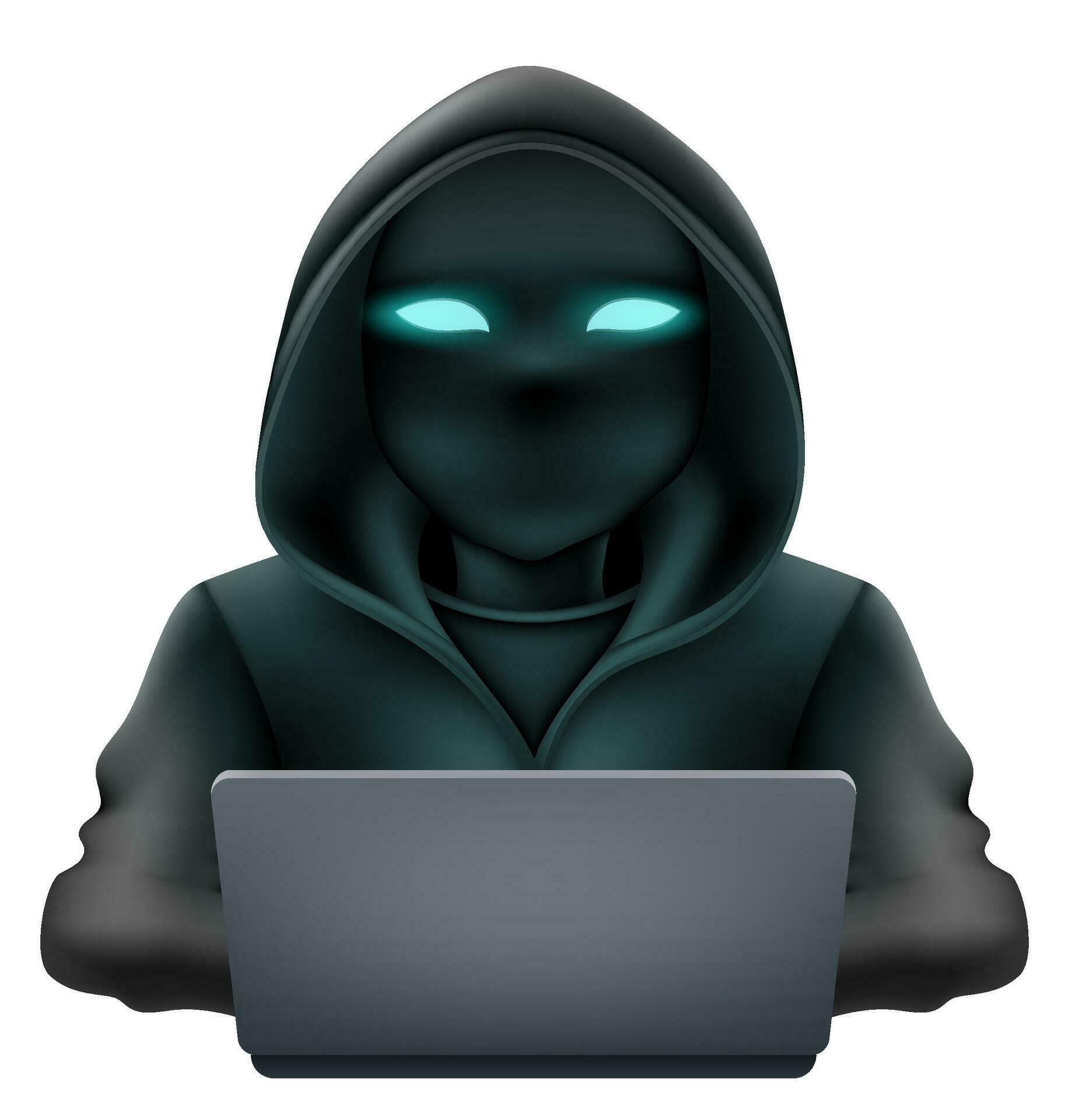 Young Hacker Programmer It Specialist Coder Sitting At A Laptop In A