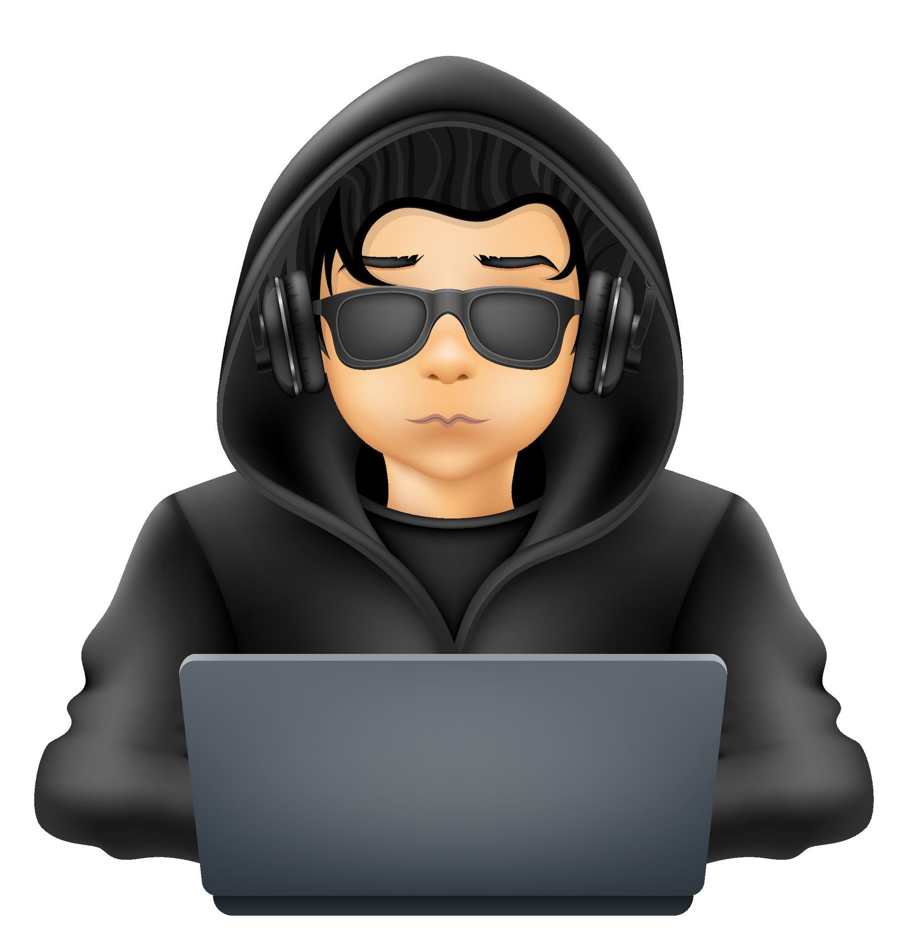 Young Hacker Programmer It Specialist Coder Sitting At A Laptop In A