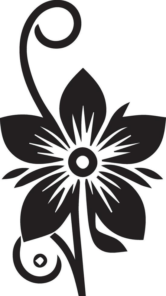 Flower Icon vector art illustration, black color isolated white ...