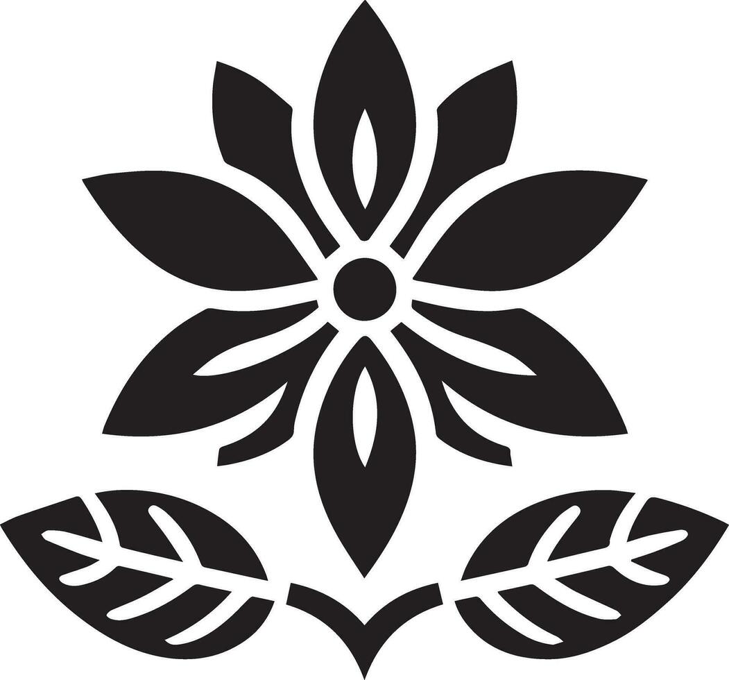 Flower Icon vector art Illustration black color 35623986 Vector Art at ...