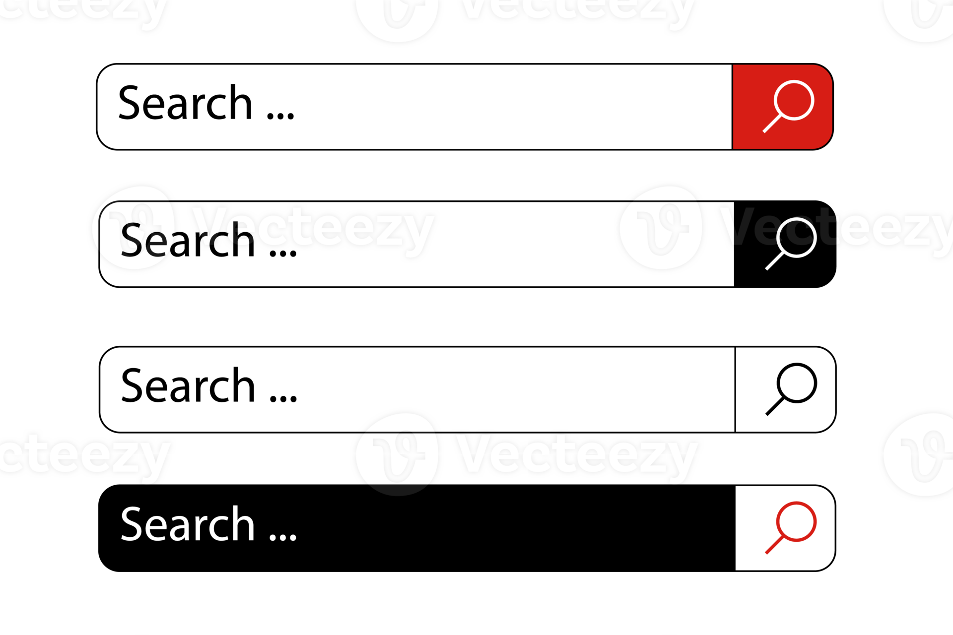 Search bar design element. Set of search bar boxes. UI interface ...