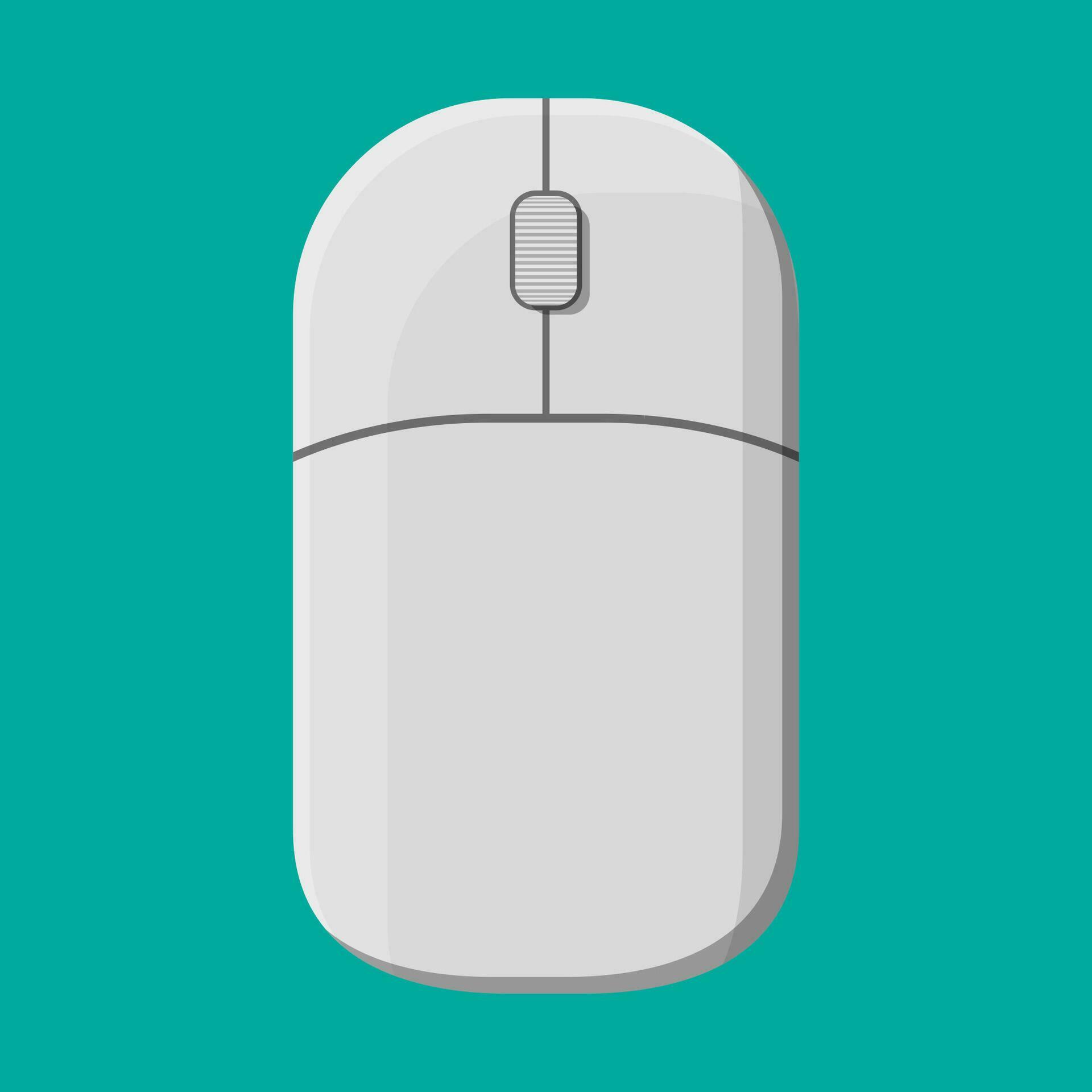 Simple computer or laptop mouse. Wireless input device. Vector illustration in flat style ...