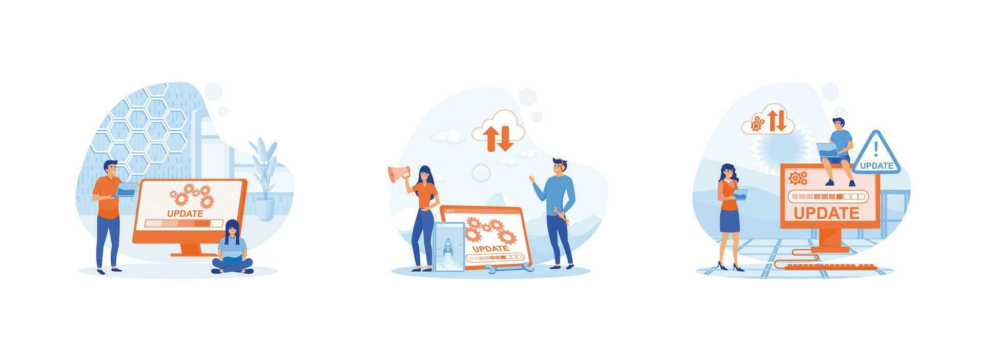 People Update Operation System Updating Operation In Computing And Installation Programs