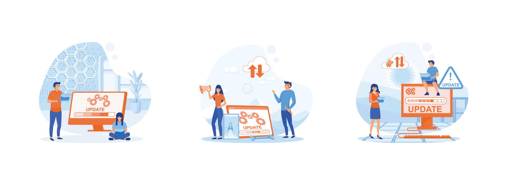 People Update Operation System Updating Operation In Computing And Installation Programs