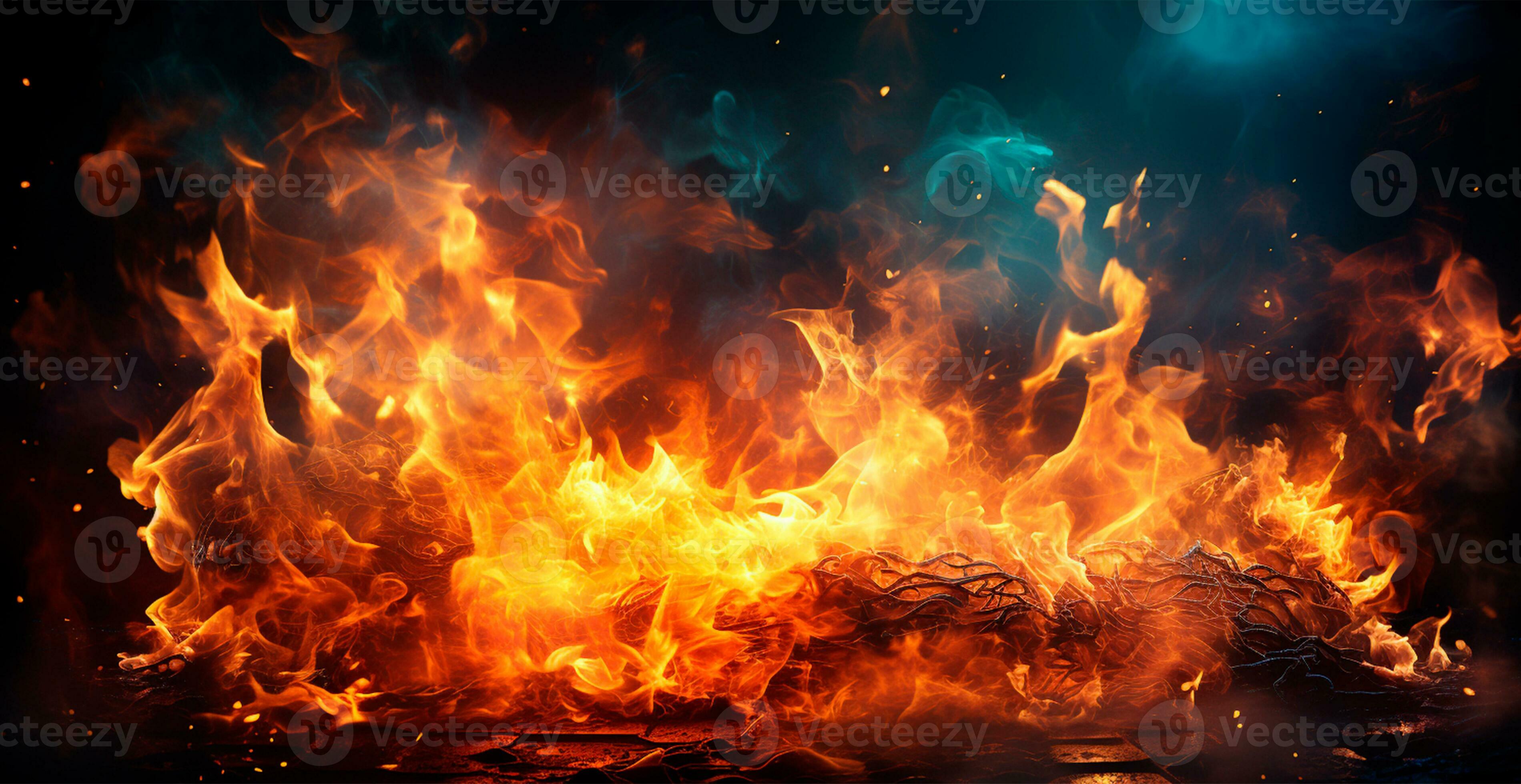 AI generated Bright fire, panoramic fire background - AI generated image 35634352 Stock Photo at ...
