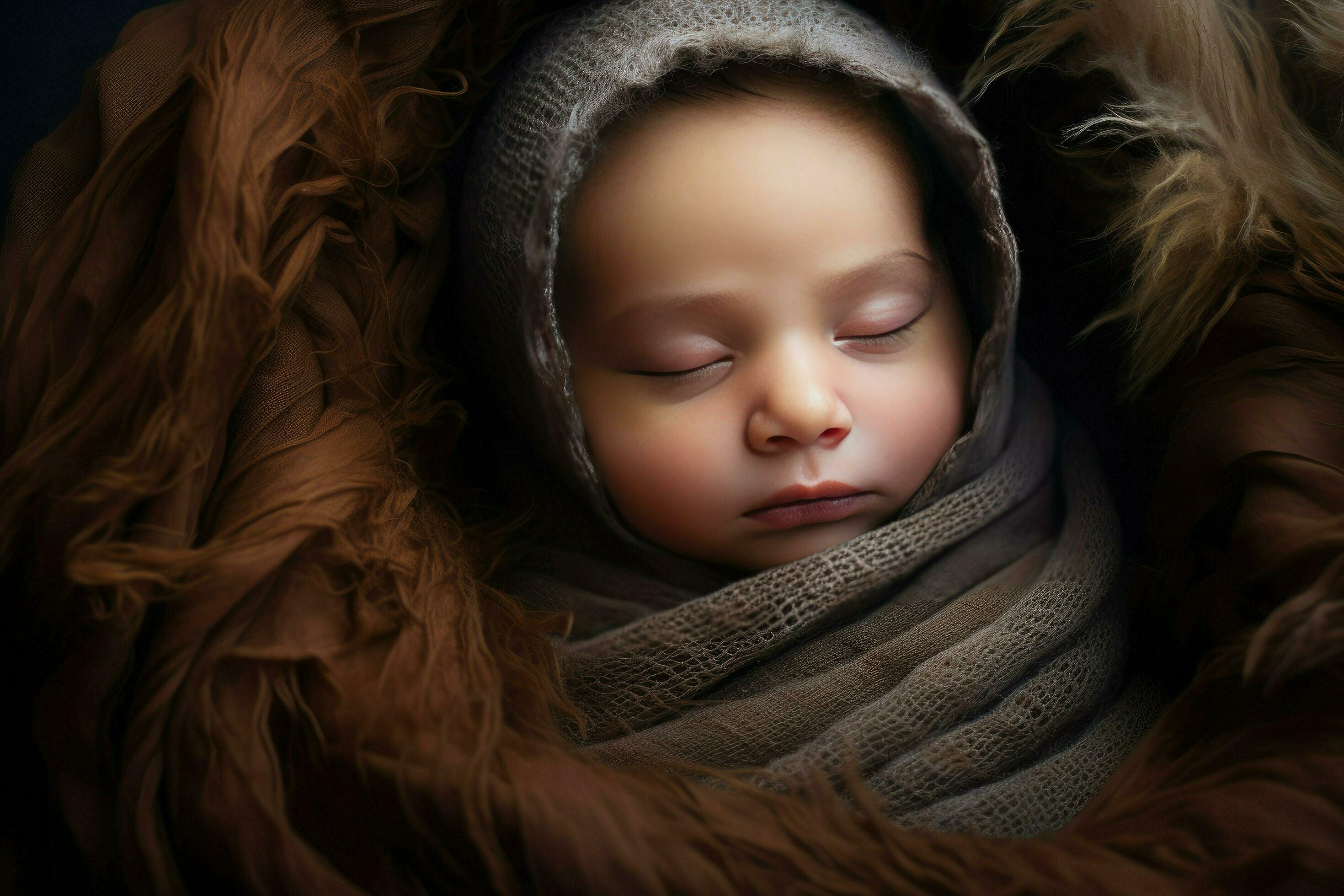 AI generated Cute Born baby sleeping Ai generated 35635288 Stock Photo ...