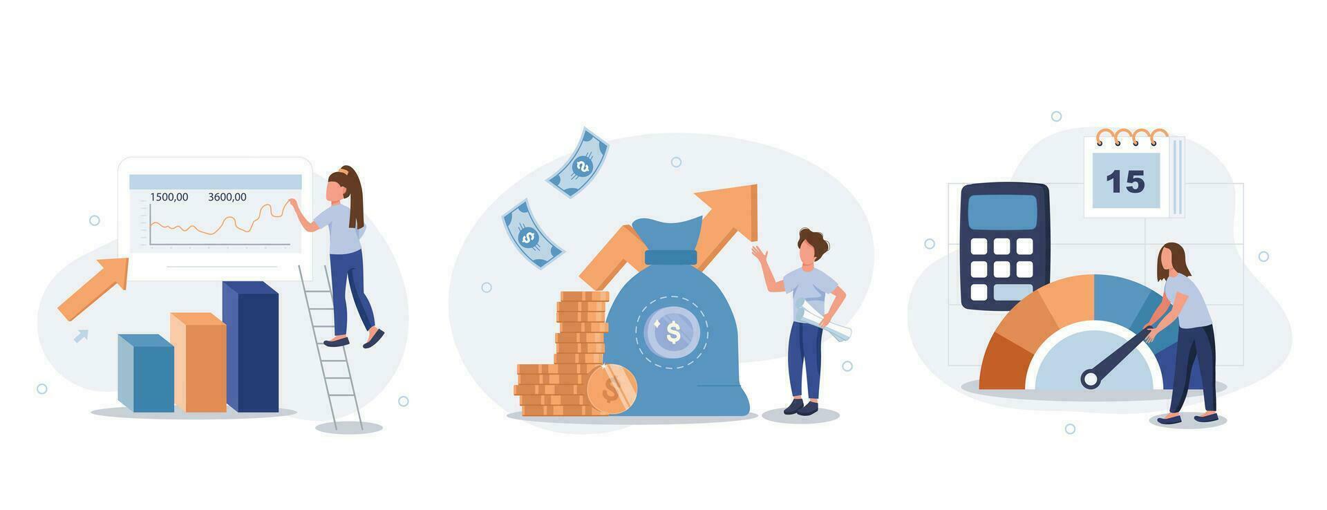 Cost Optimization Concept Set Idea Of Financial And Marketing Strategy