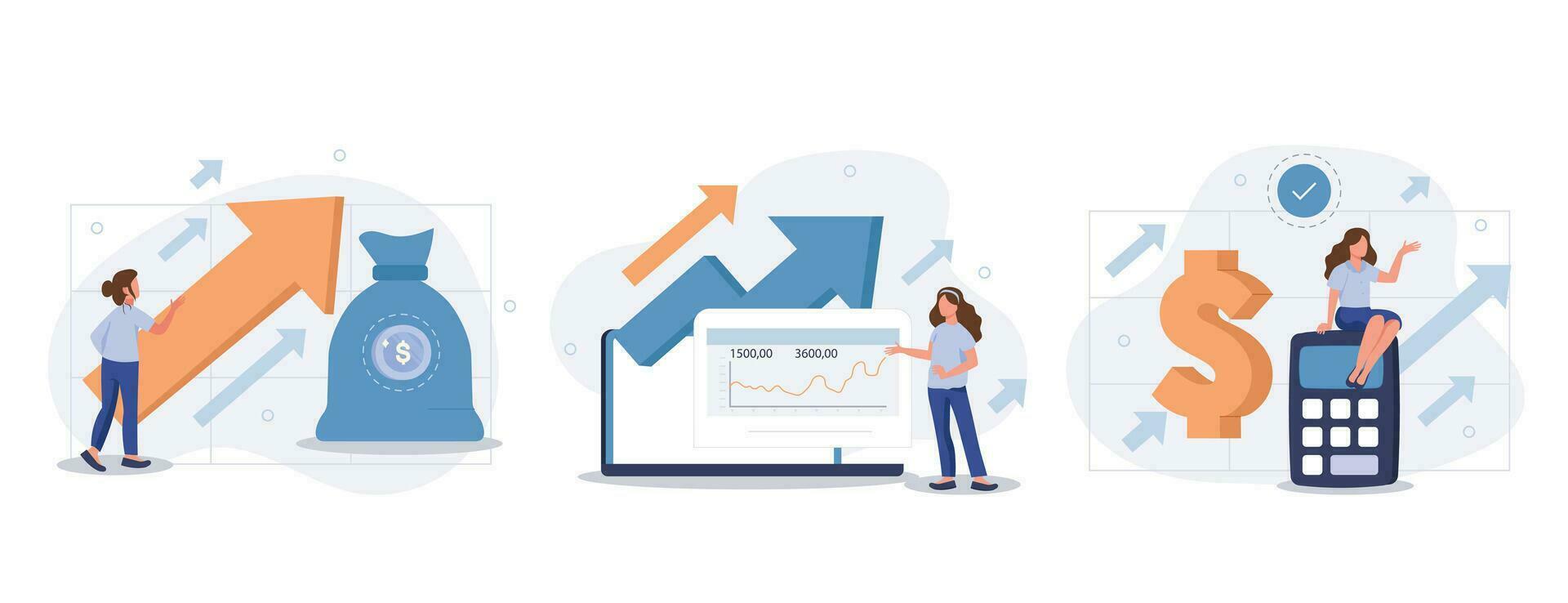 Cost Optimization Concept Set Idea Of Financial And Marketing Strategy