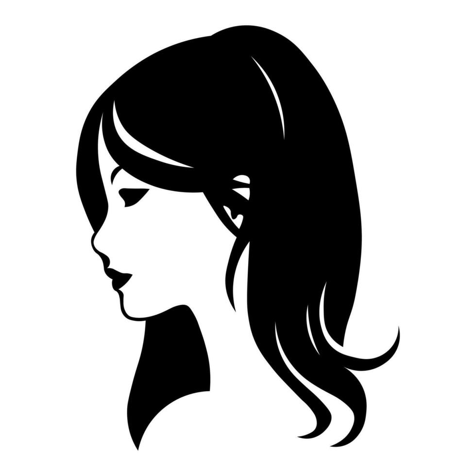 Girl black icon isolated on white background 35637149 Vector Art at Vecteezy
