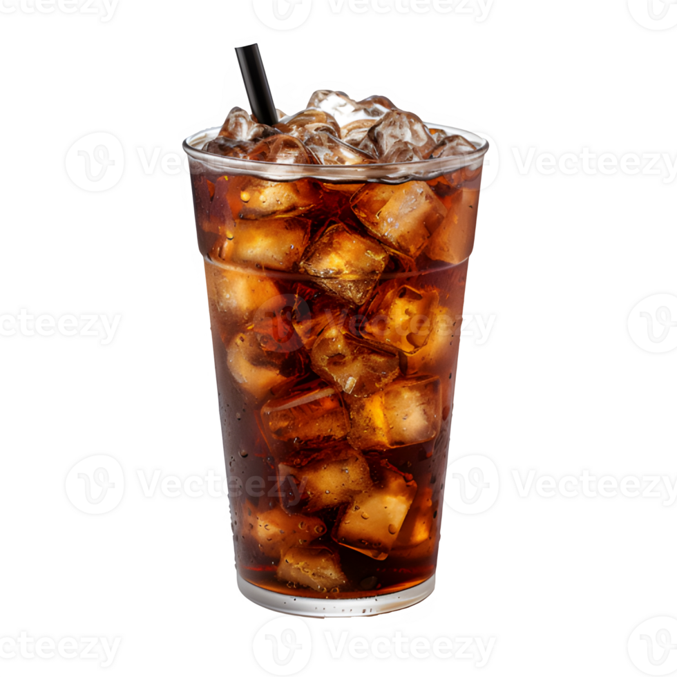 AI generated cold cola drink in a glass cup isolated on transparent background ,soda drink png ...