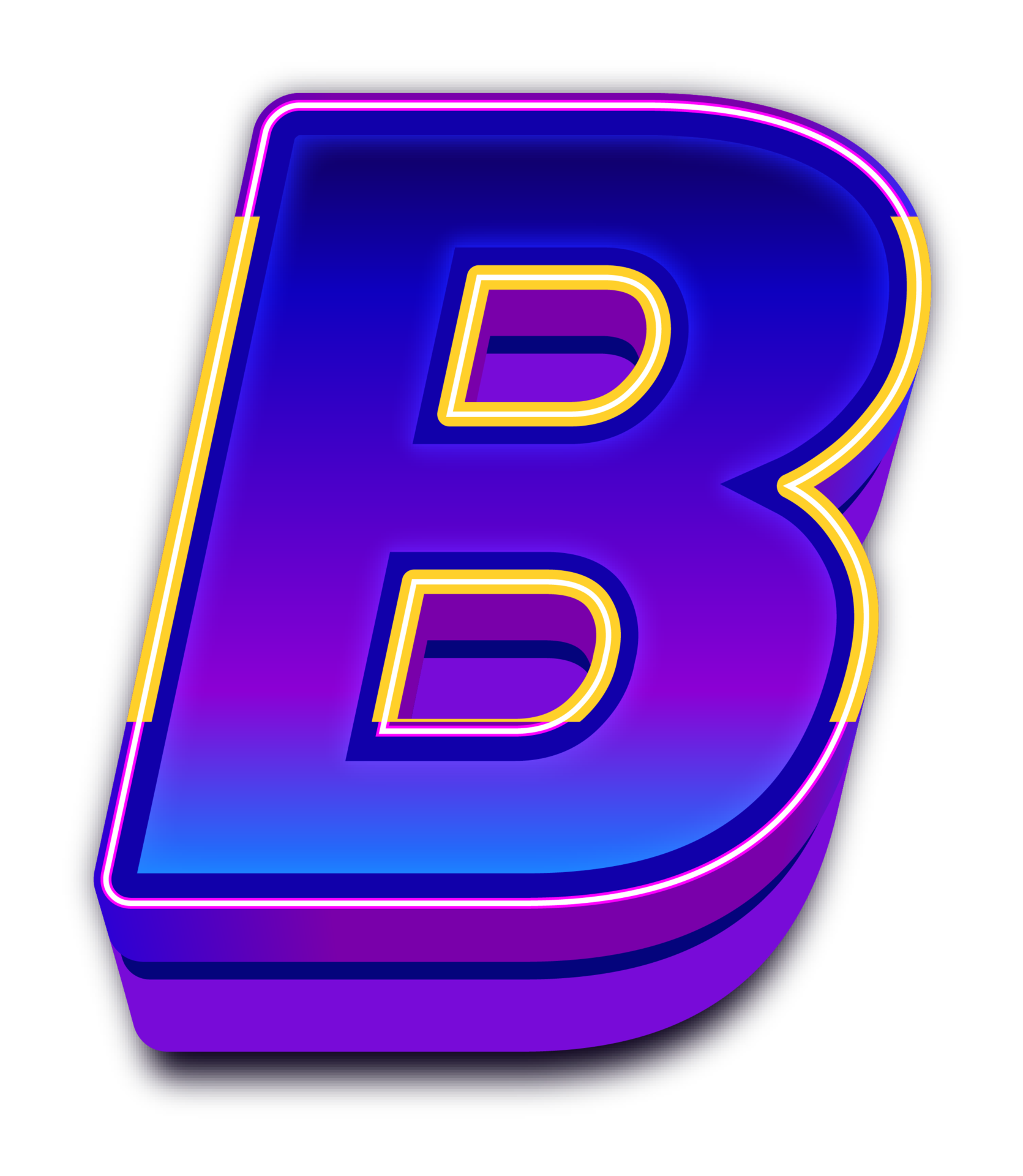 Neon Light Alphabet Letter B 35638050 PNG