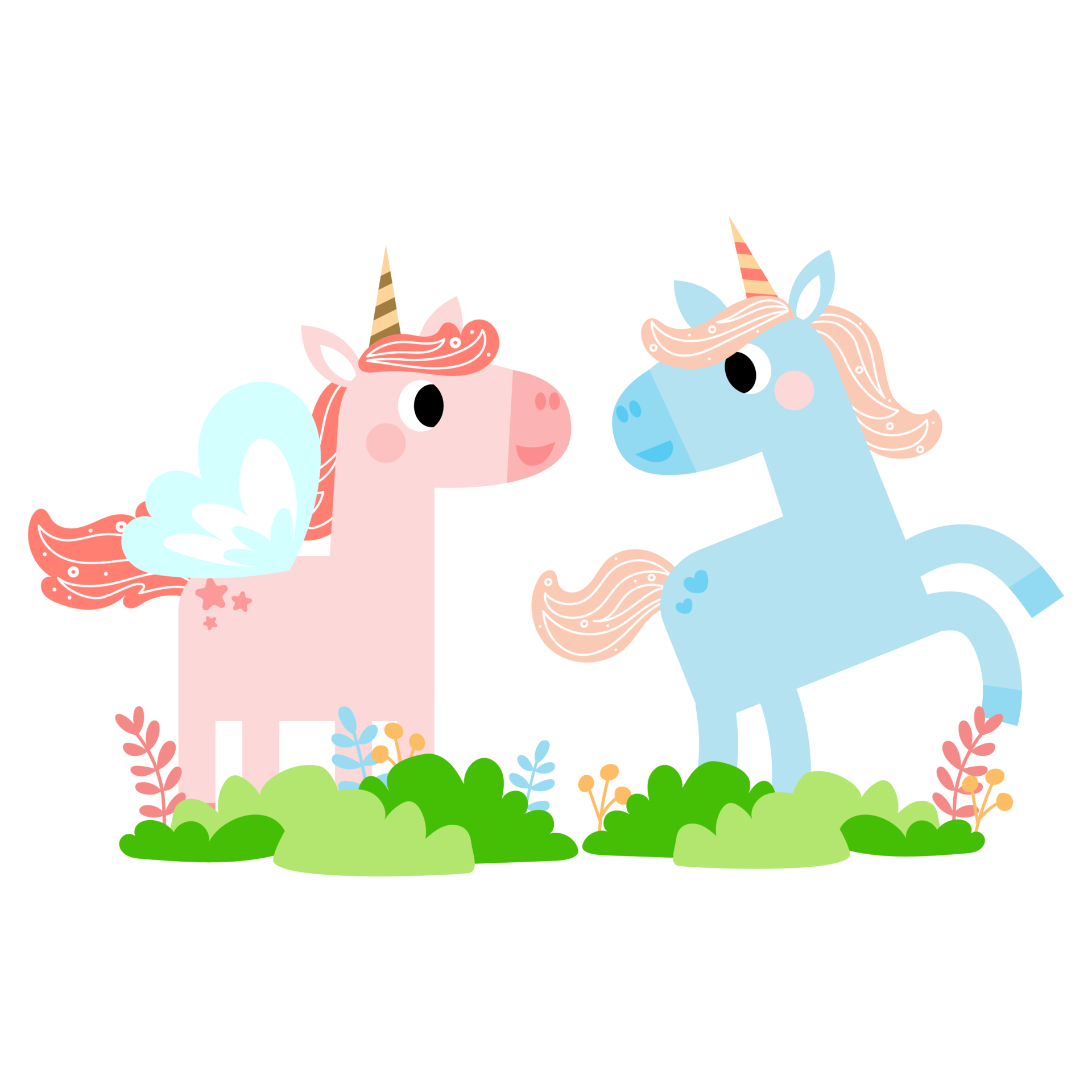 Cute unicorns, Pony or horse with magical, PNG clipart. Unicorns ...