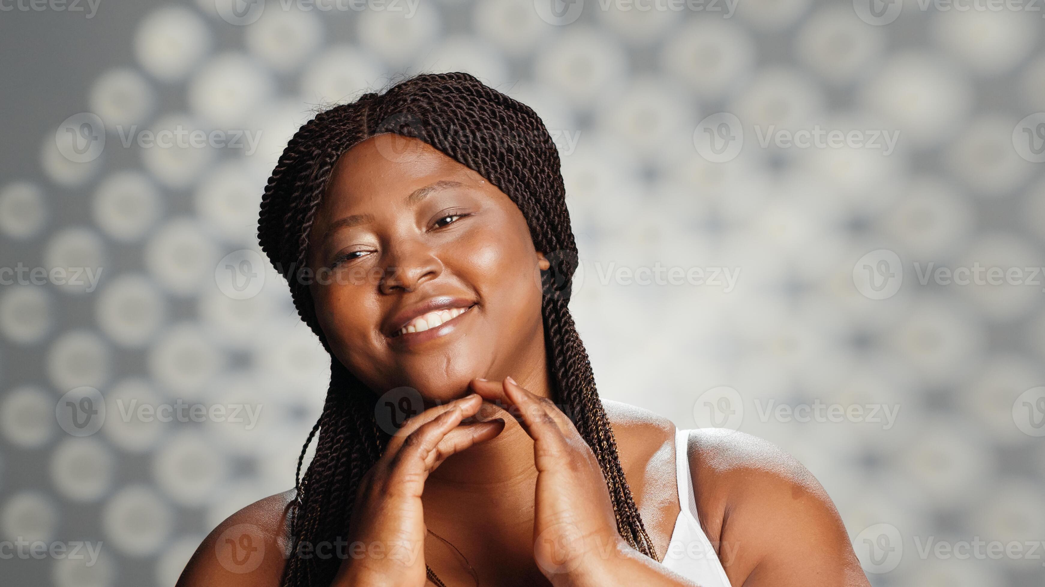 Positive Woman Radiating Natural Beauty In Ad Campaign Feeling