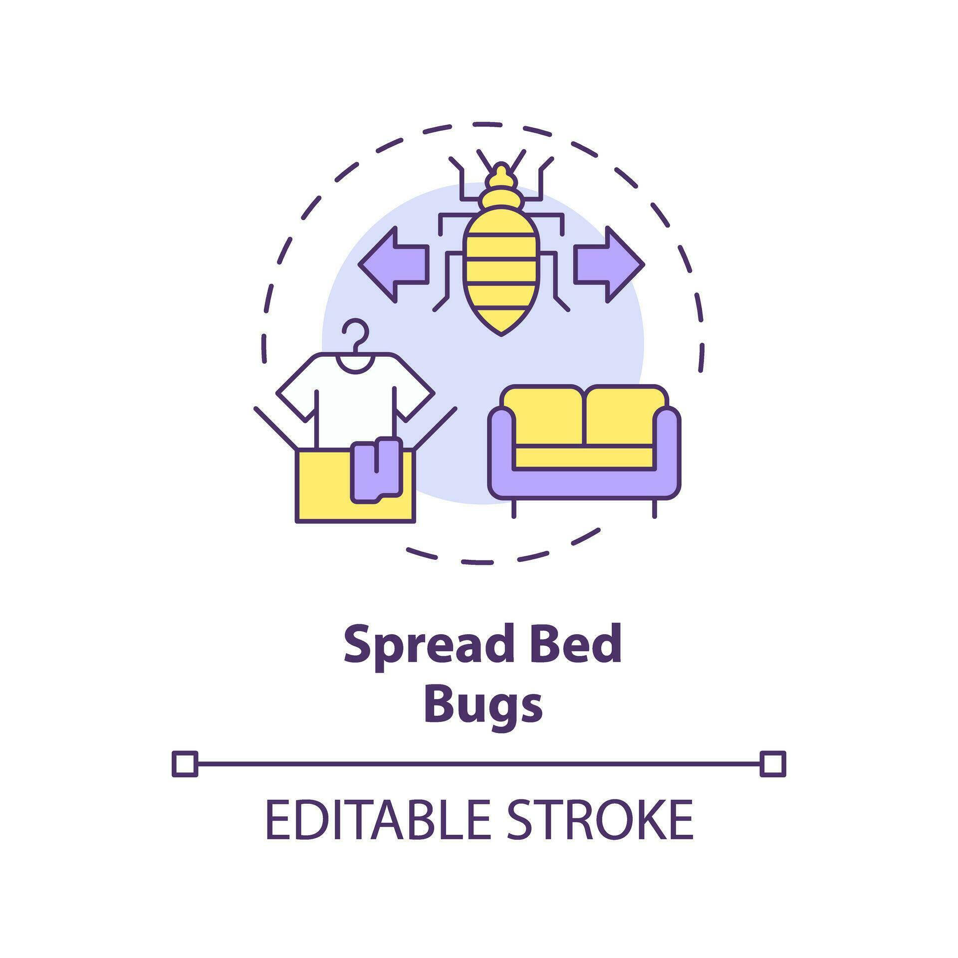 2d Editable Multicolor Spread Bed Bugs Icon Simple Isolated Vector