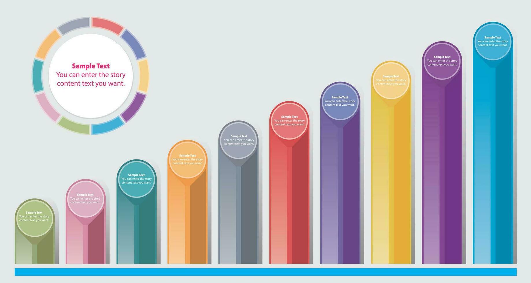 Multi colored pie chart by bar graphs 35645812 Vector Art at Vecteezy