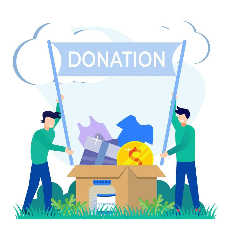ilustración vectorial gráfico personaje de dibujos animados de donación ...