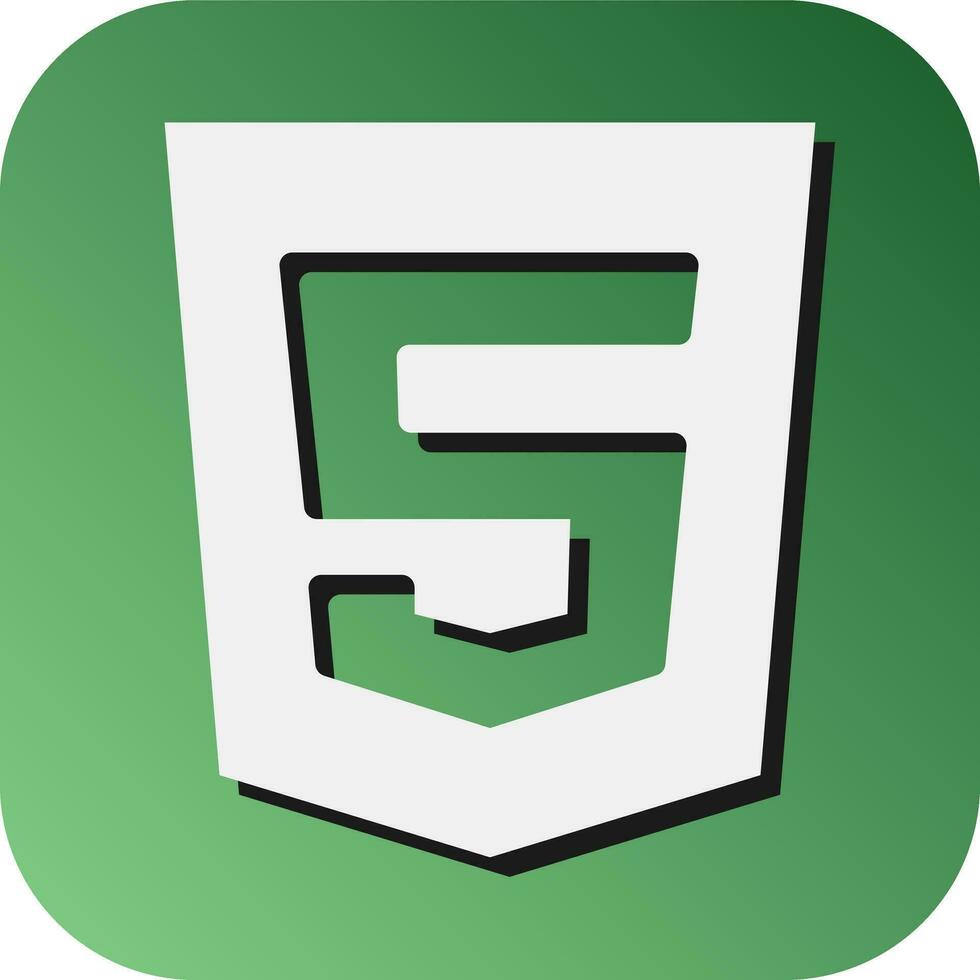 Html 5 Vector Glyph Gradient Background Icon For Personal And ...